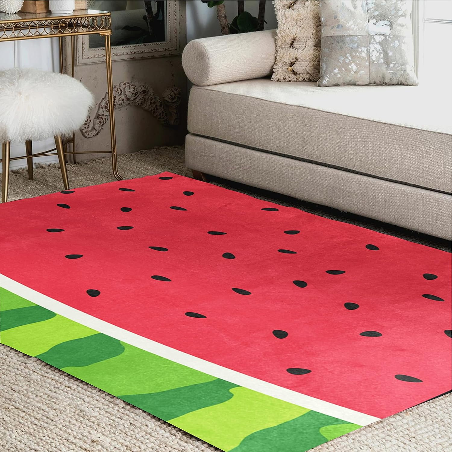 GZHJMY Watermelon Fruit Red Summer Area Rug Living Room Rugs - 5'3" x4 ...