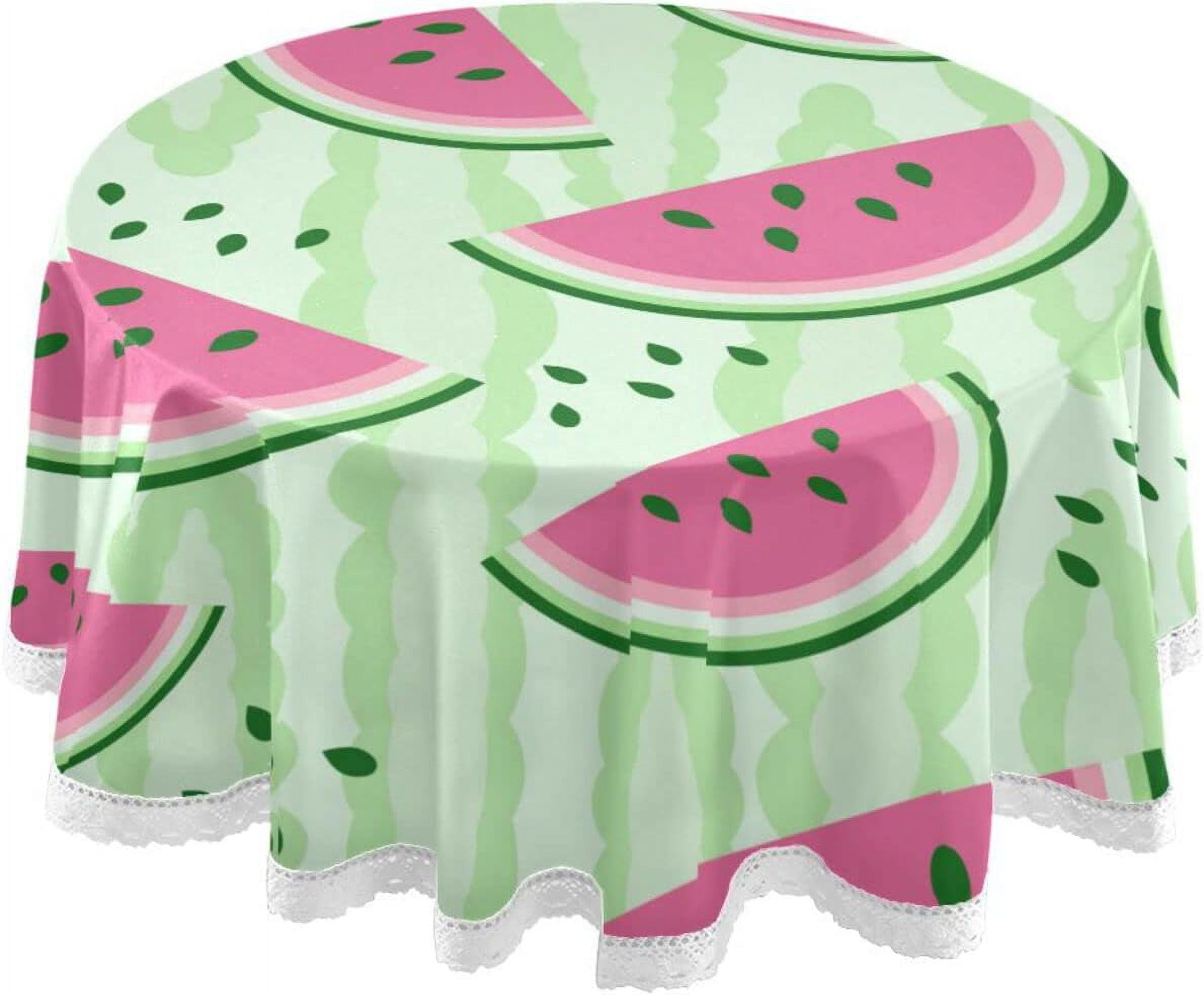 GZHJMY Watermelon Polyester Fiber Round Lace Tablecloth, Delicate Table ...