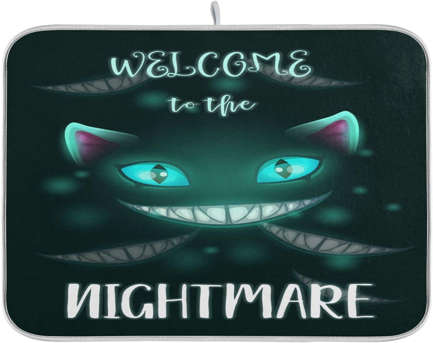 GZHJMY Welcome To Nightmare Cheshire Cat Absorbent Dish Drying Mat ...