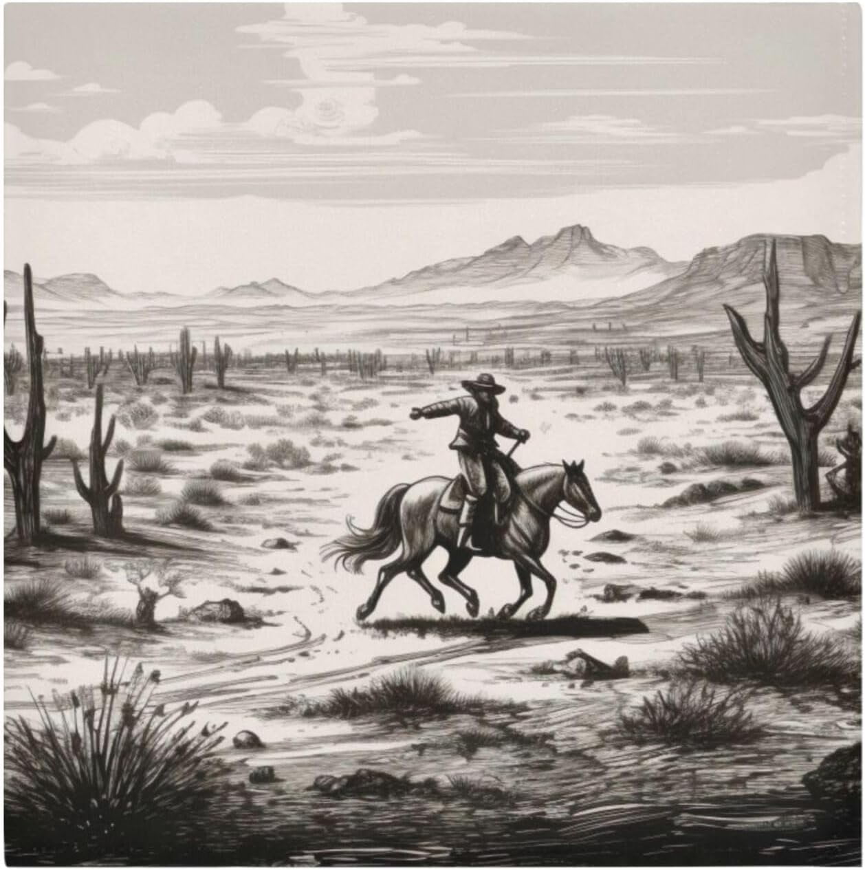 GZHJMY Western Desert Cowboy Cloth Napkins Set of 4,Reusable Washable ...