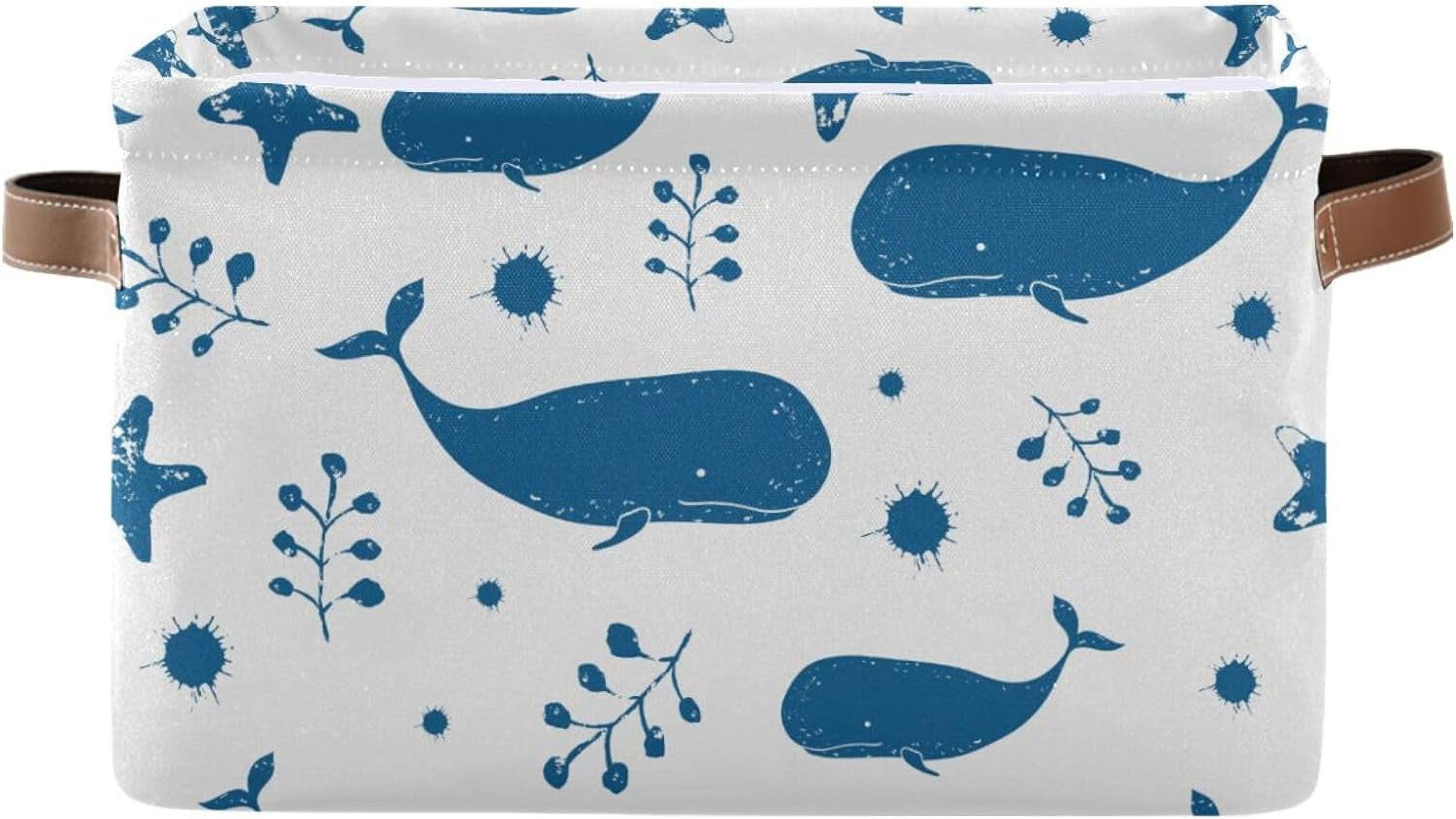 GZHJMY Whale Storage Basket, Durable Canvas With Handles Large ...