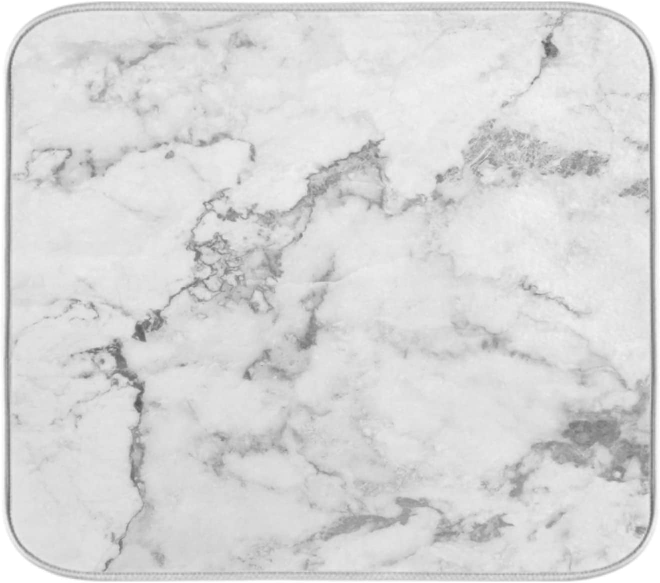 GZHJMY White Background Marble Stone Print Absorbent Dish Drying Mat,16 ...