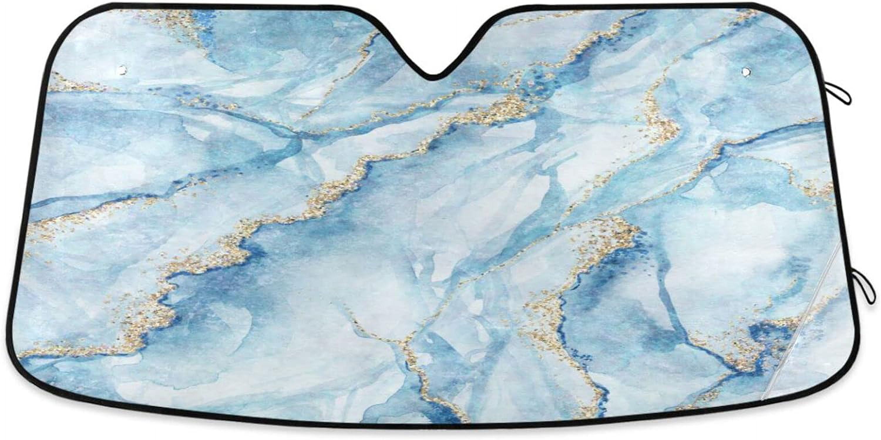 GZHJMY White Blue Marble Car Windshield Sunshade Front Auto Sun Shield ...