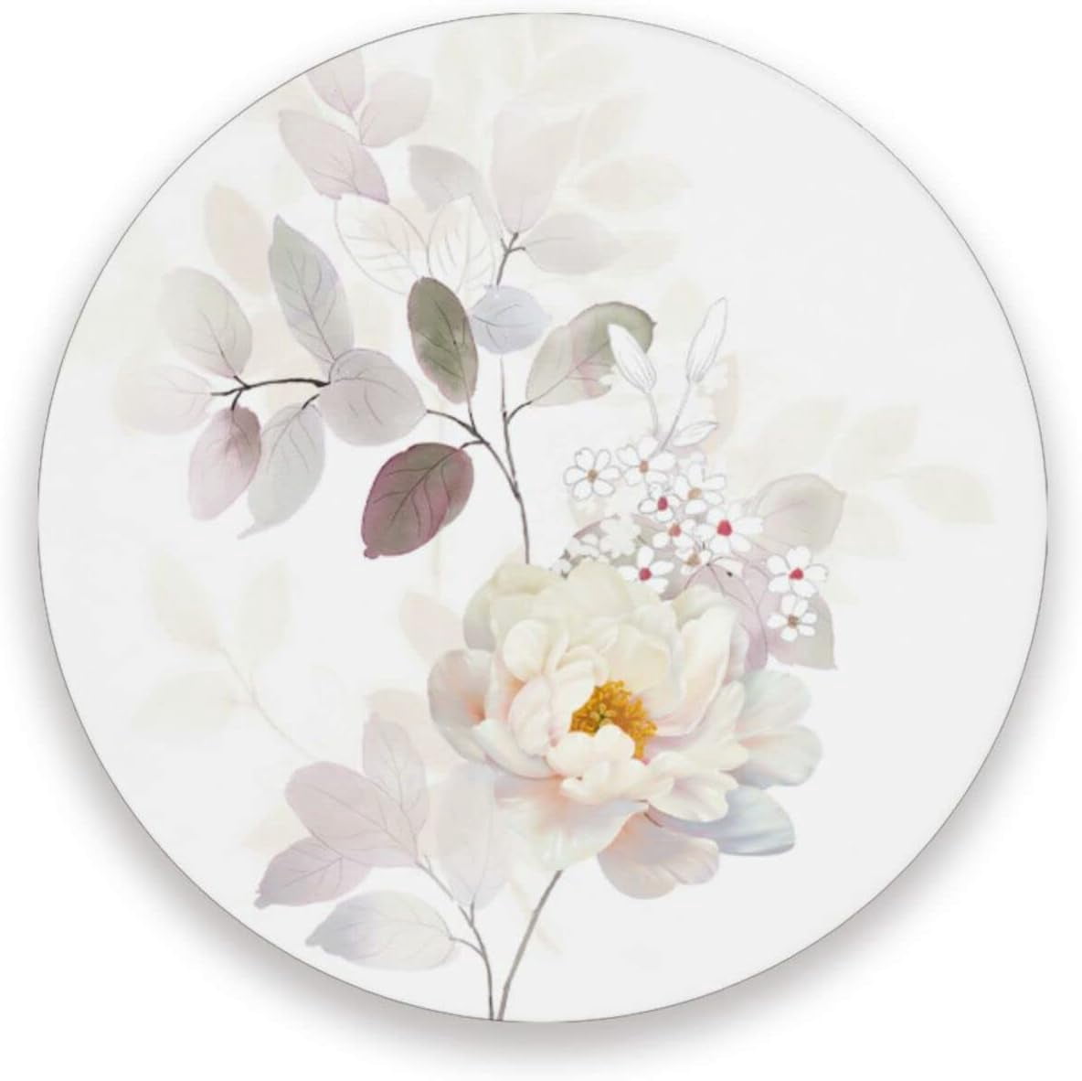 GZHJMY White Flower Coasters for Drinks Set of 2, Absorbent Ceramic ...