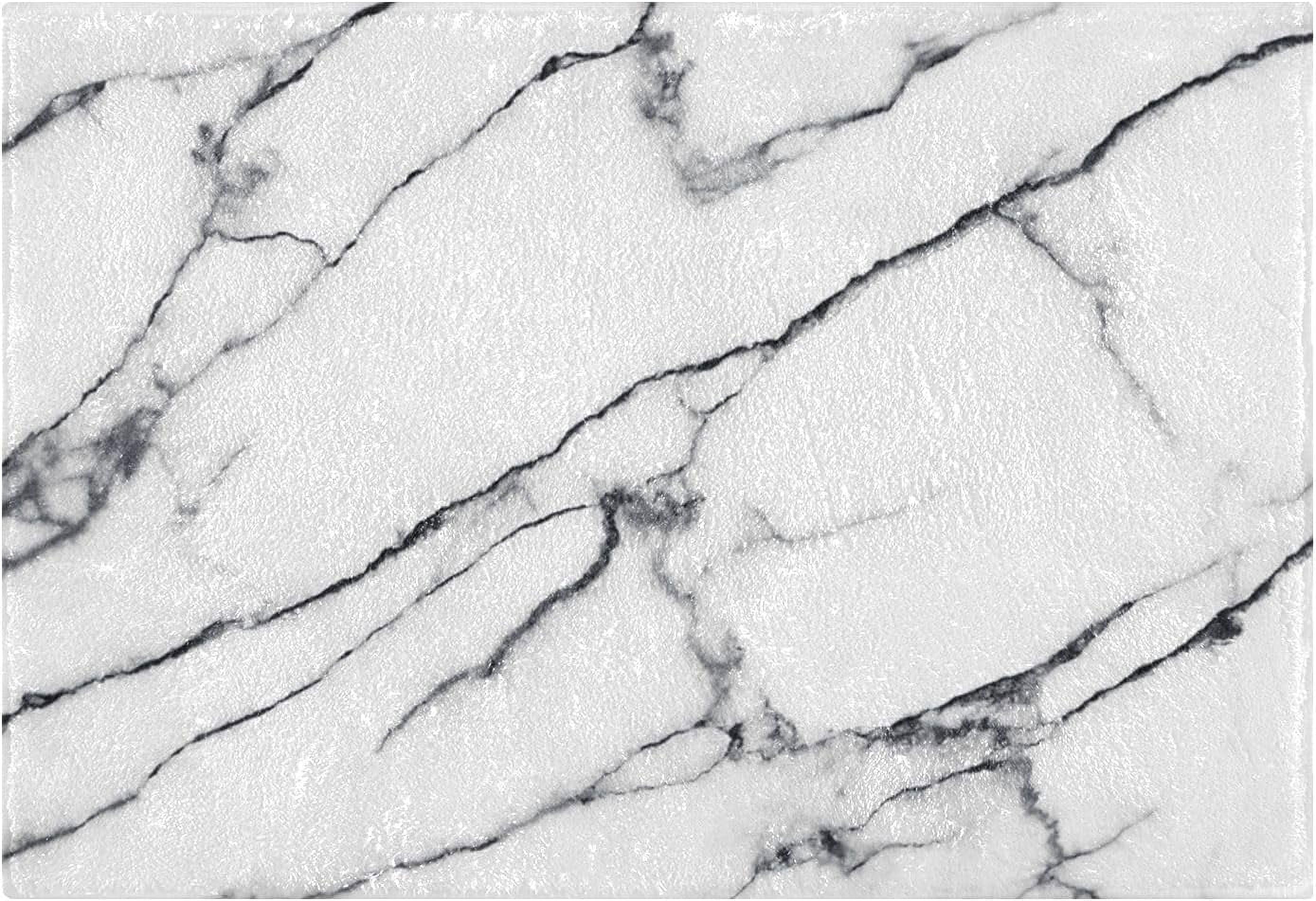 GZHJMY White Marble Texture Bath Mat for Bathroom Rugs Rectangle Carpet ...