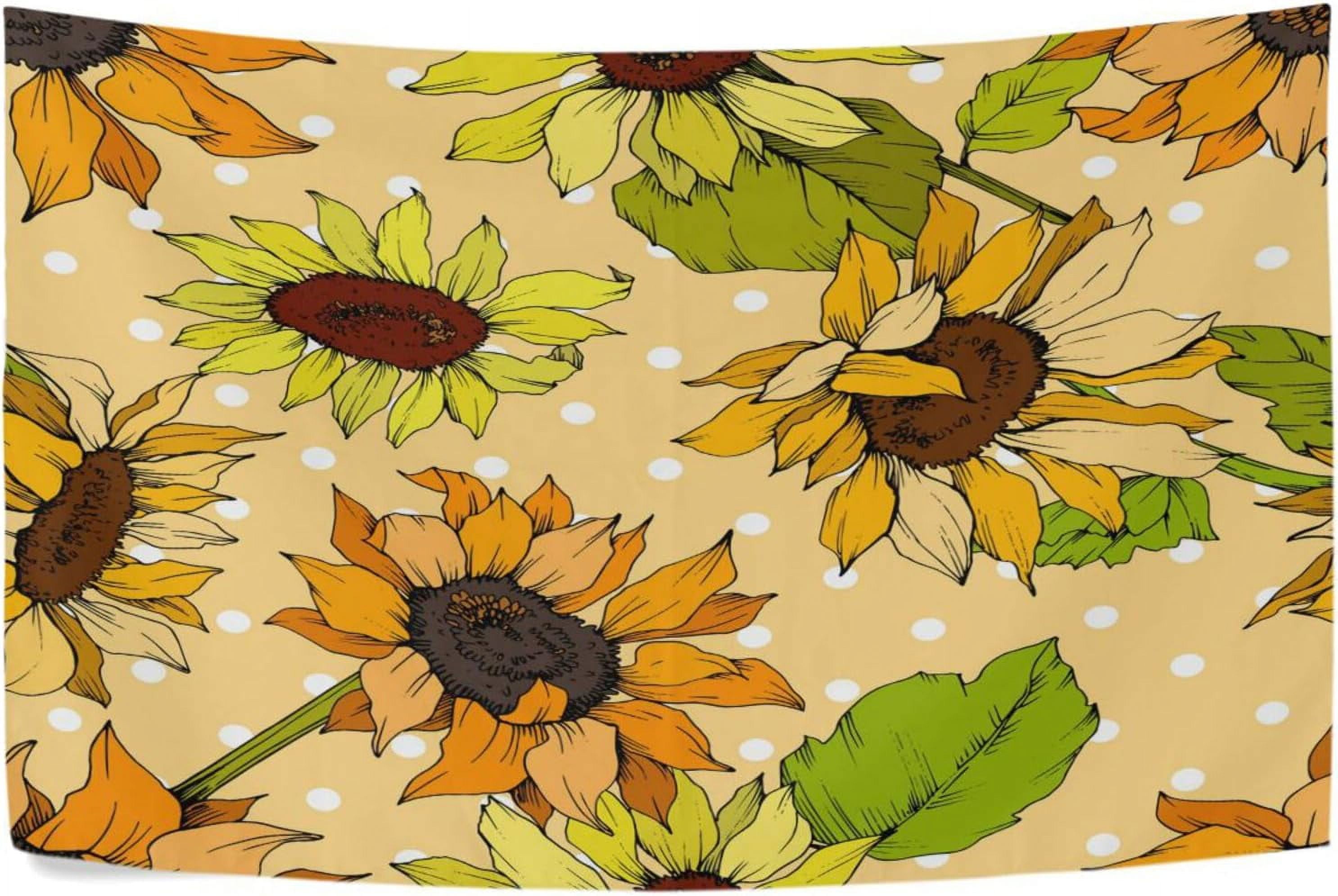 GZHJMY White Spot Sunflower Tapestry Aesthetic Tapestry for Bedroom ...