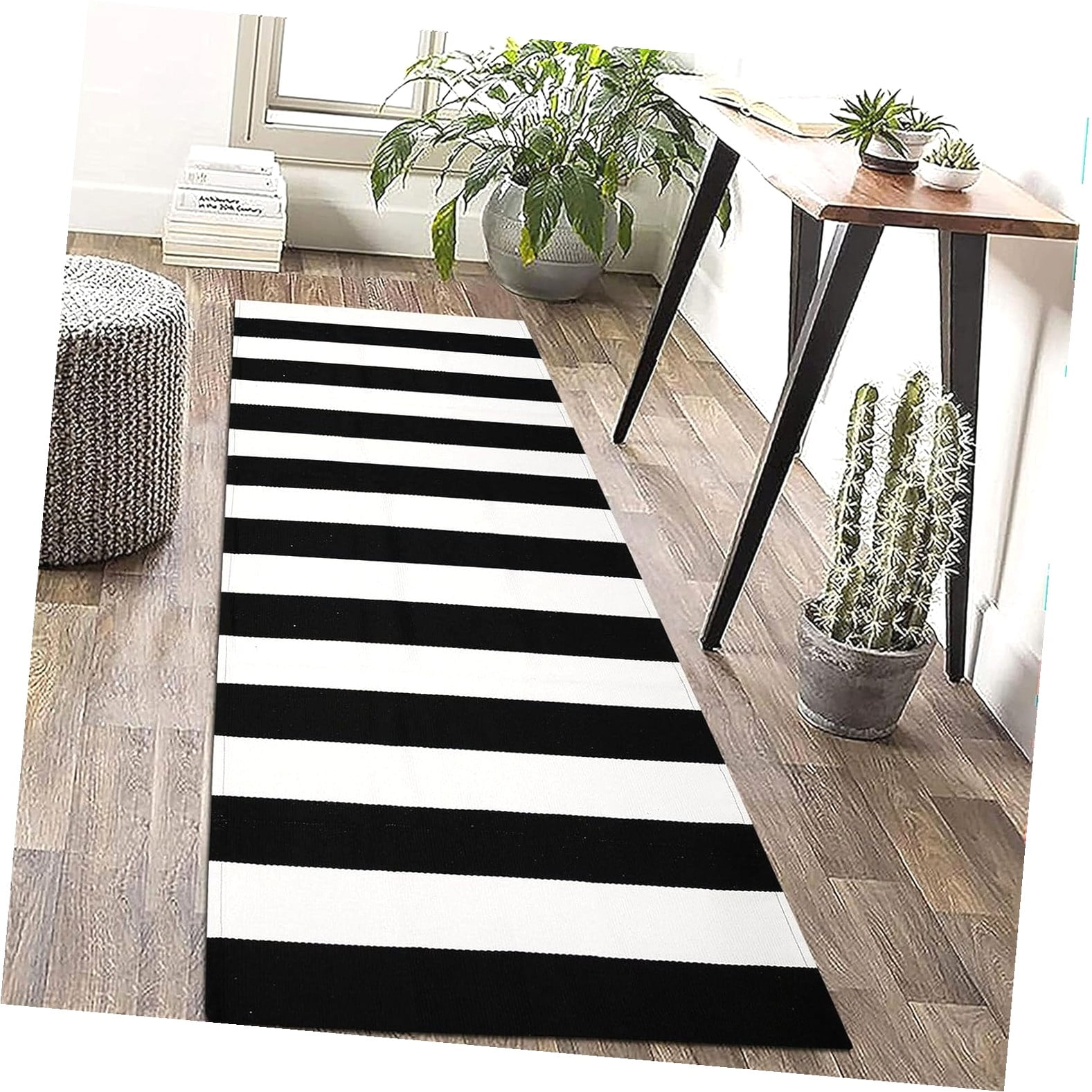GZHJMY and White Striped Runner Rug 2x6 Ft Washable Hallway Runner Rug ...