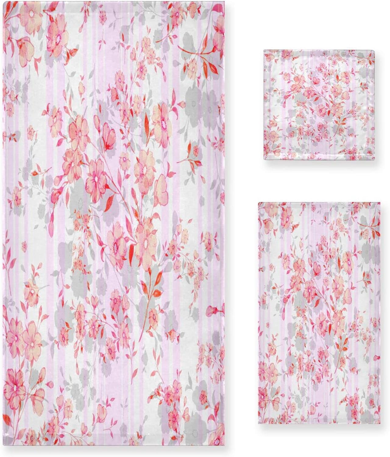 GZHJMY Wildflowers Bath Towel Set of 3, Highly Absorbent & Soft ...