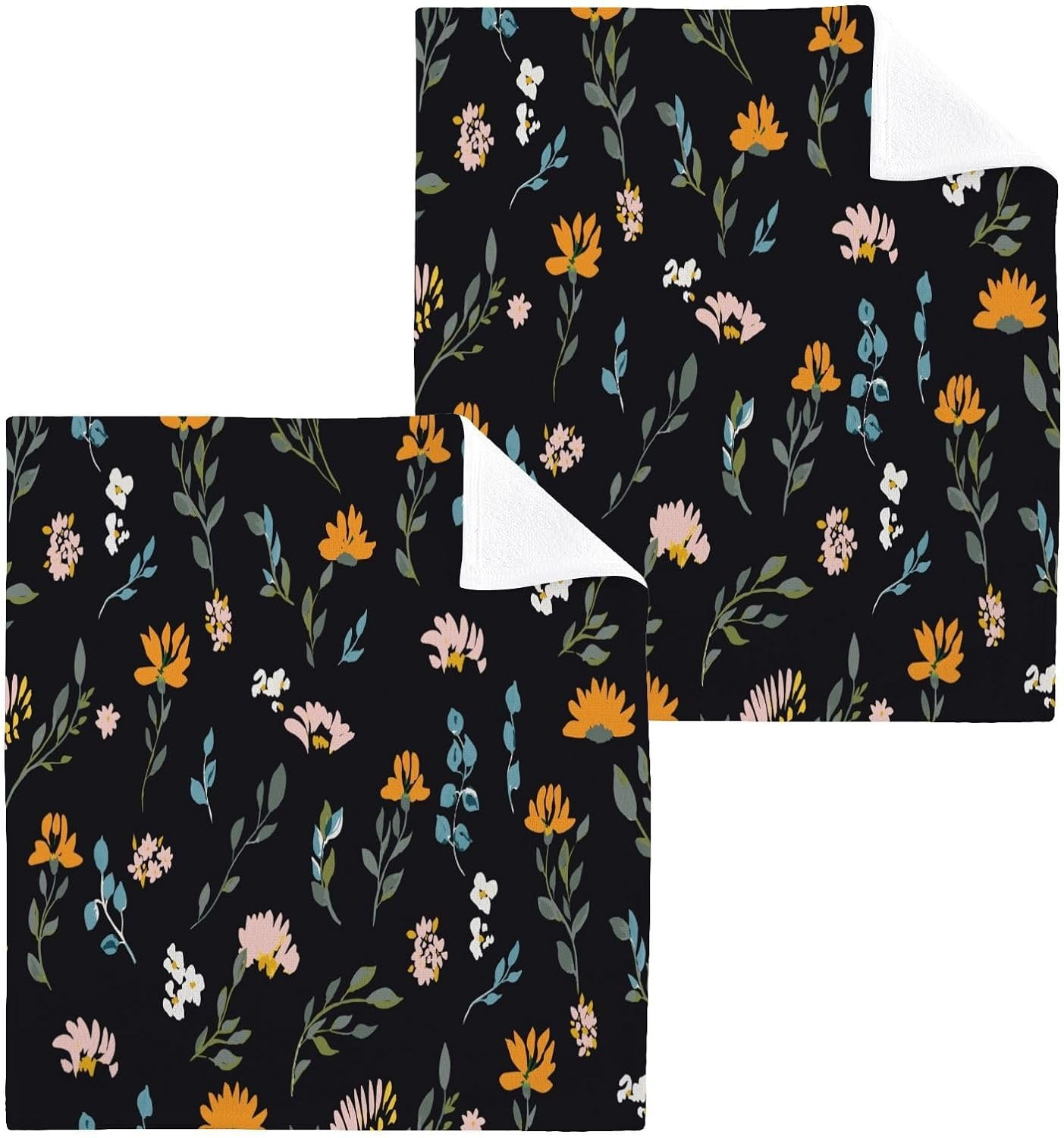 GZHJMY Wildflowers Wash Cloth Set of 4, 12 x 12 Inch Cotton Baby ...