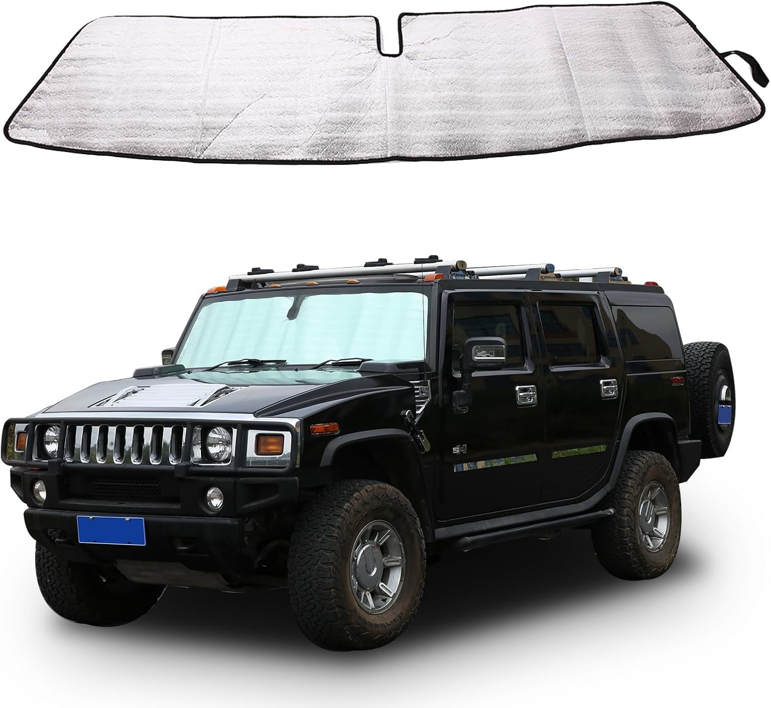 GZHJMY Windshield Sun Shade Compatible with Hummer H2 2003-2007, Front ...