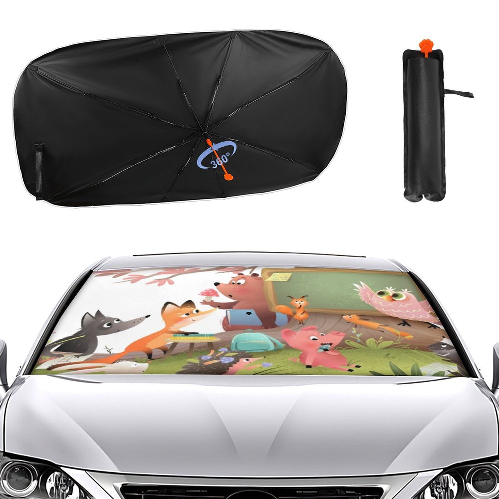 GZHJMY Windshield Sun Shade Umbrella for Car Front Window, Animals ...