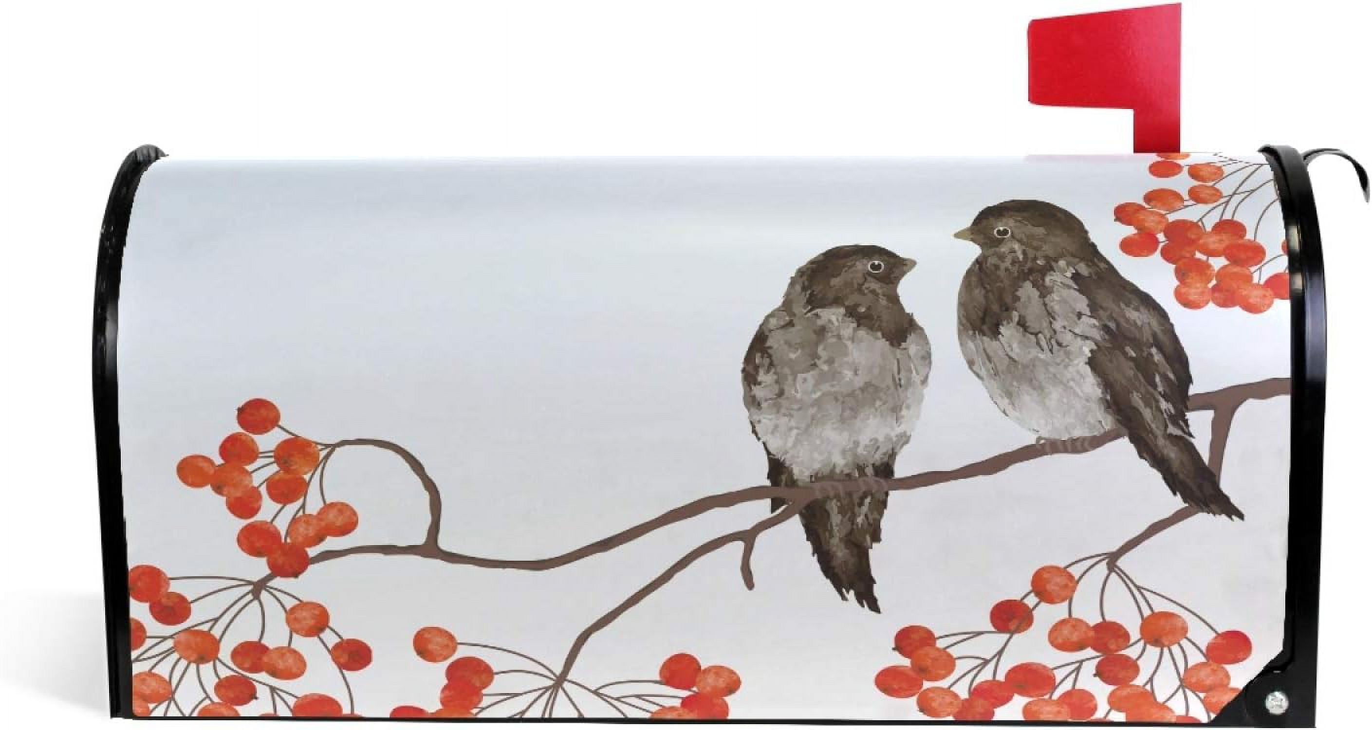 GZHJMY Winter Two Birds Magnetic Mailbox Cover Letter Post Box Cover ...