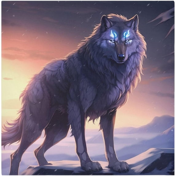 GZHJMY Wolf Cloth Napkins Set of 1,Reusable Washable Polyester Dinner ...