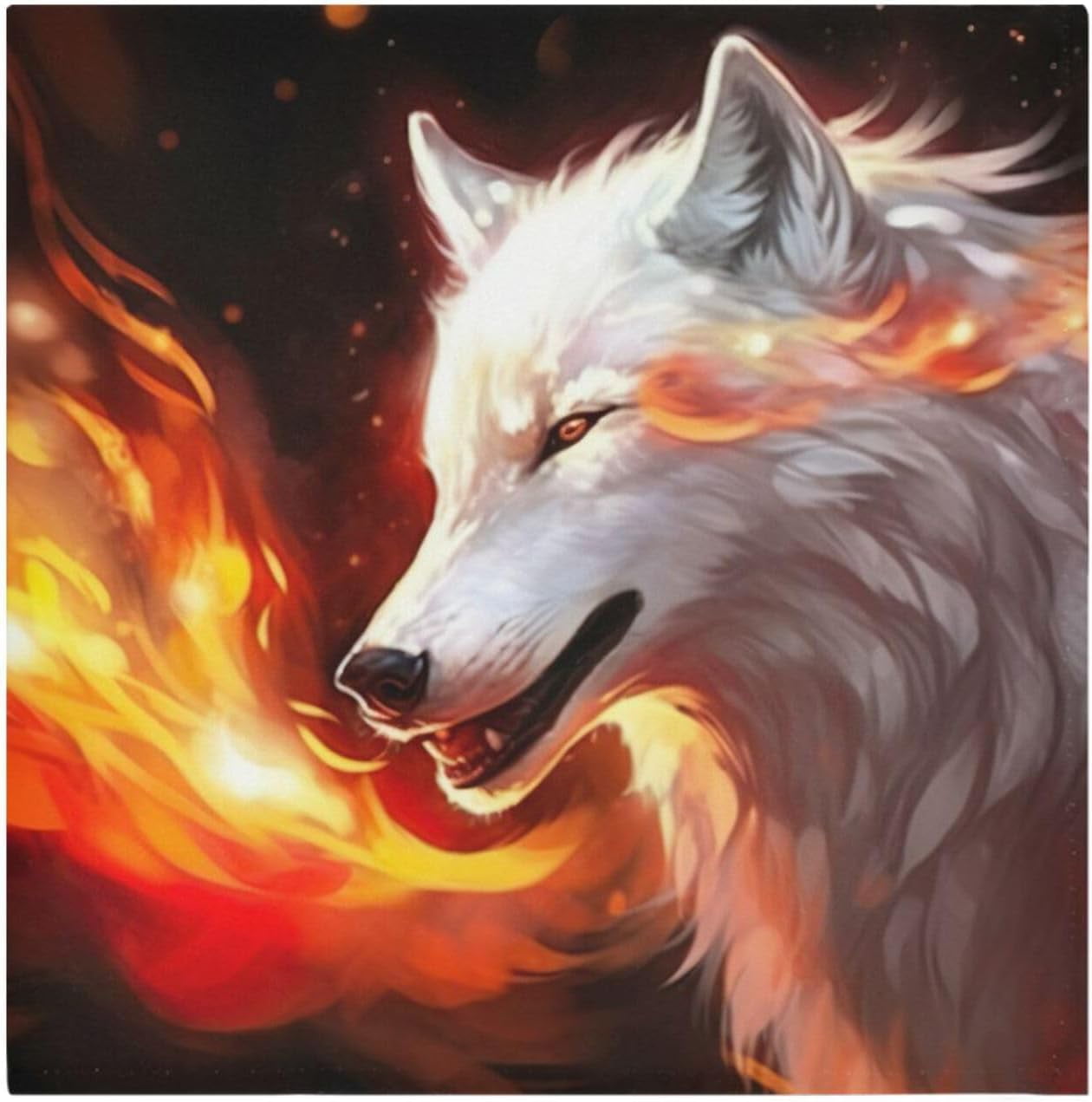 GZHJMY Wolf Cloth Napkins Set of 1,Reusable Washable Polyester Dinner ...