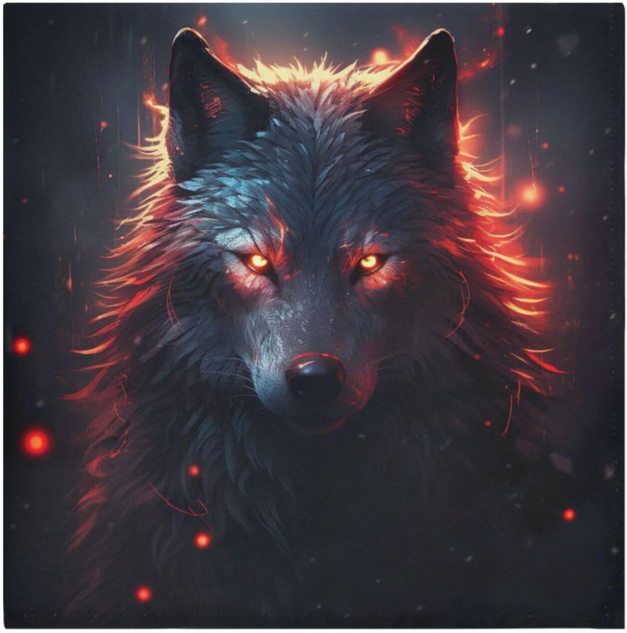 GZHJMY Wolf Cloth Napkins Set of 1,Reusable Washable Polyester Dinner ...