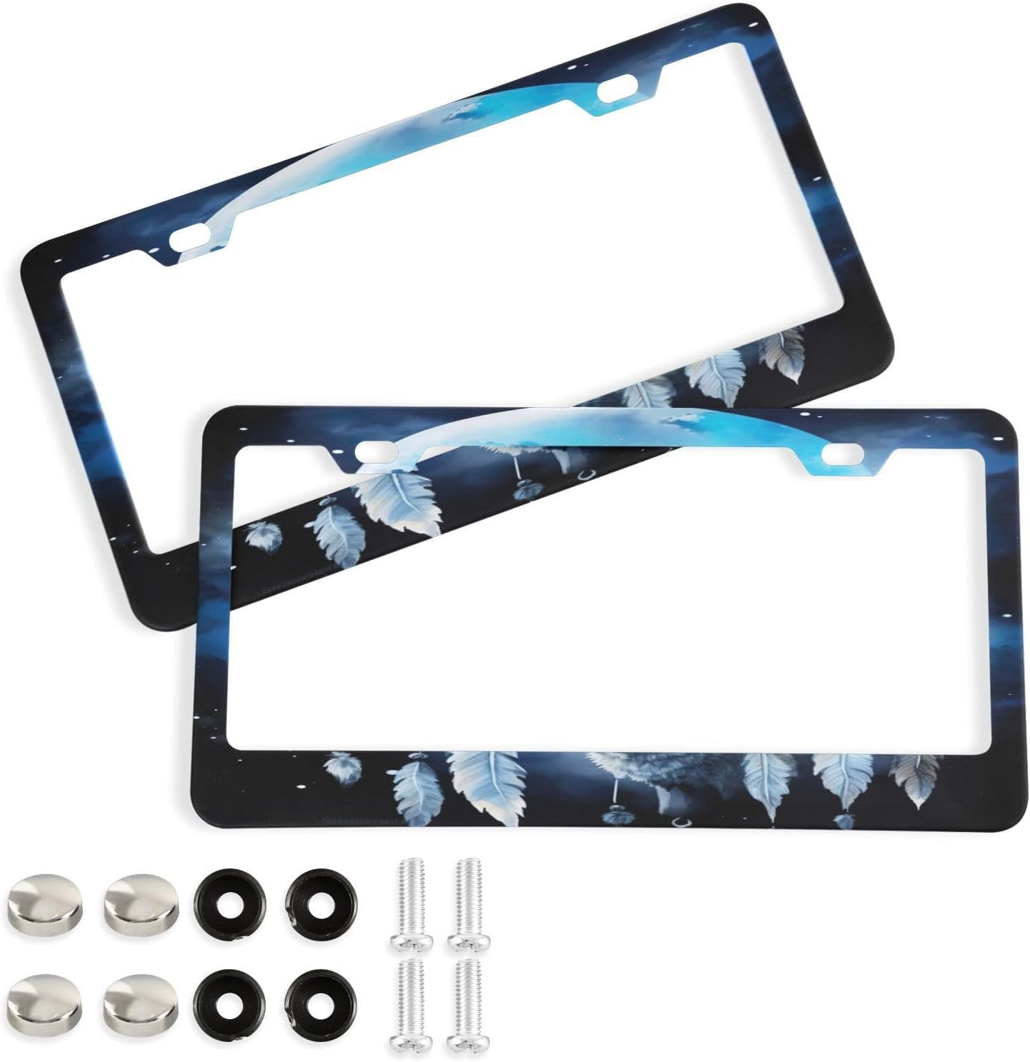GZHJMY Wolf License Plate Frames Set of 2, Universal Aluminum License ...