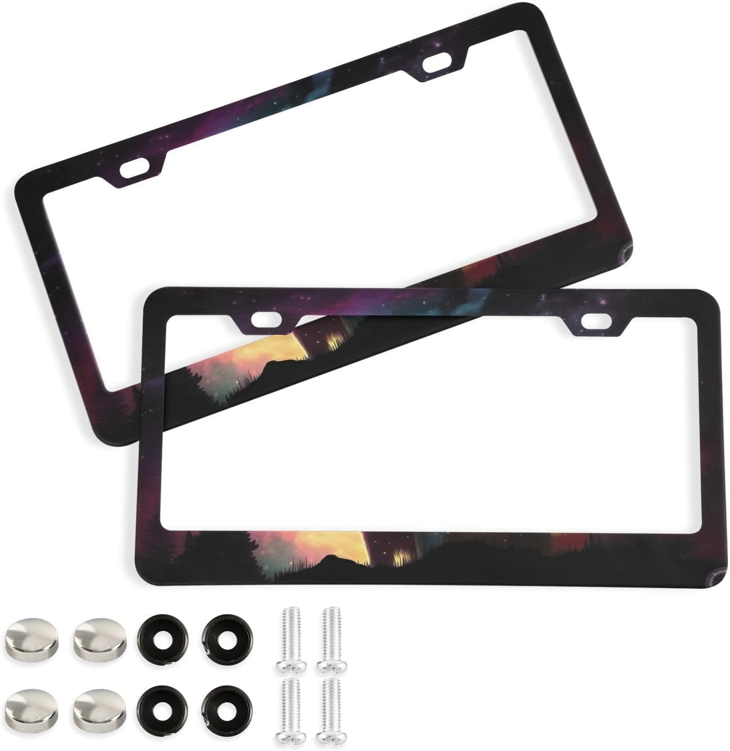 GZHJMY Wolf License Plate Frames Set of 2, Universal Aluminum License ...