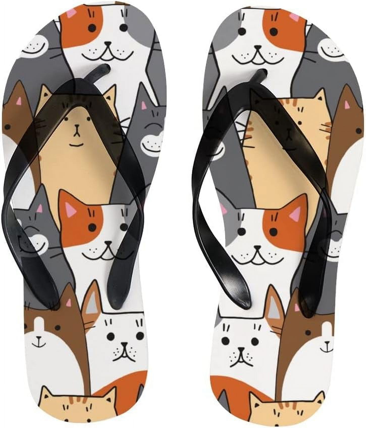 GZHJMY Women Flip Flops Slippers Cute Cat Animal Cartoon Sandals for ...