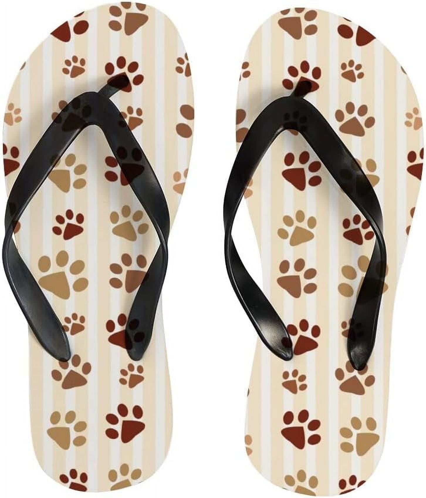GZHJMY Women Flip Flops Slippers Cute Colorful Dog Paw Prints Sandals ...