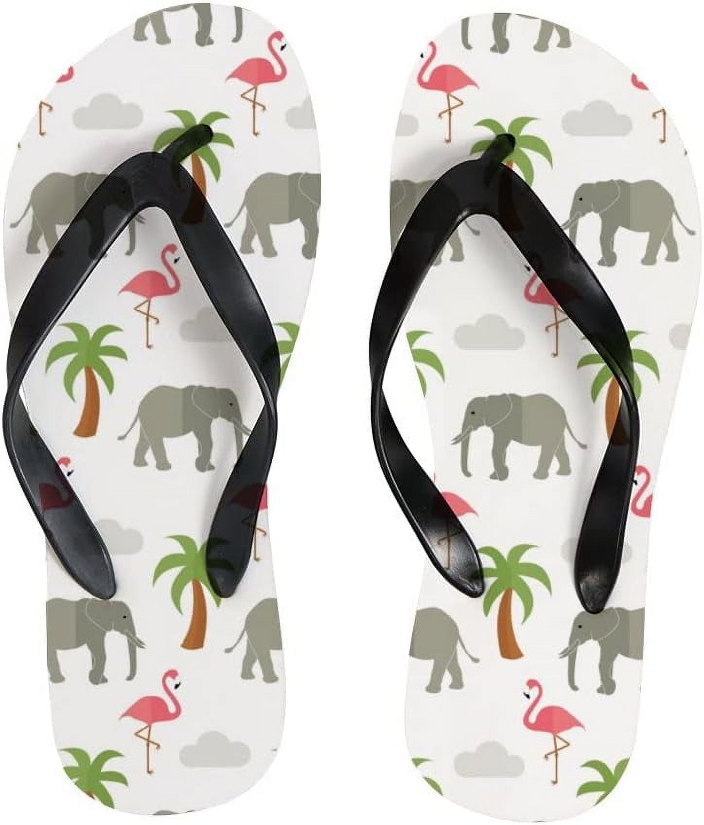 GZHJMY Women Flip Flops Slippers Cute Elephants Animal Tropical ...
