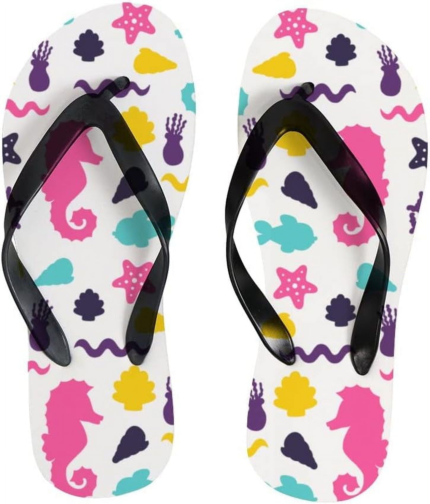 GZHJMY Women Flip Flops Slippers Cute Seahorse Starfish Animal Ocean ...