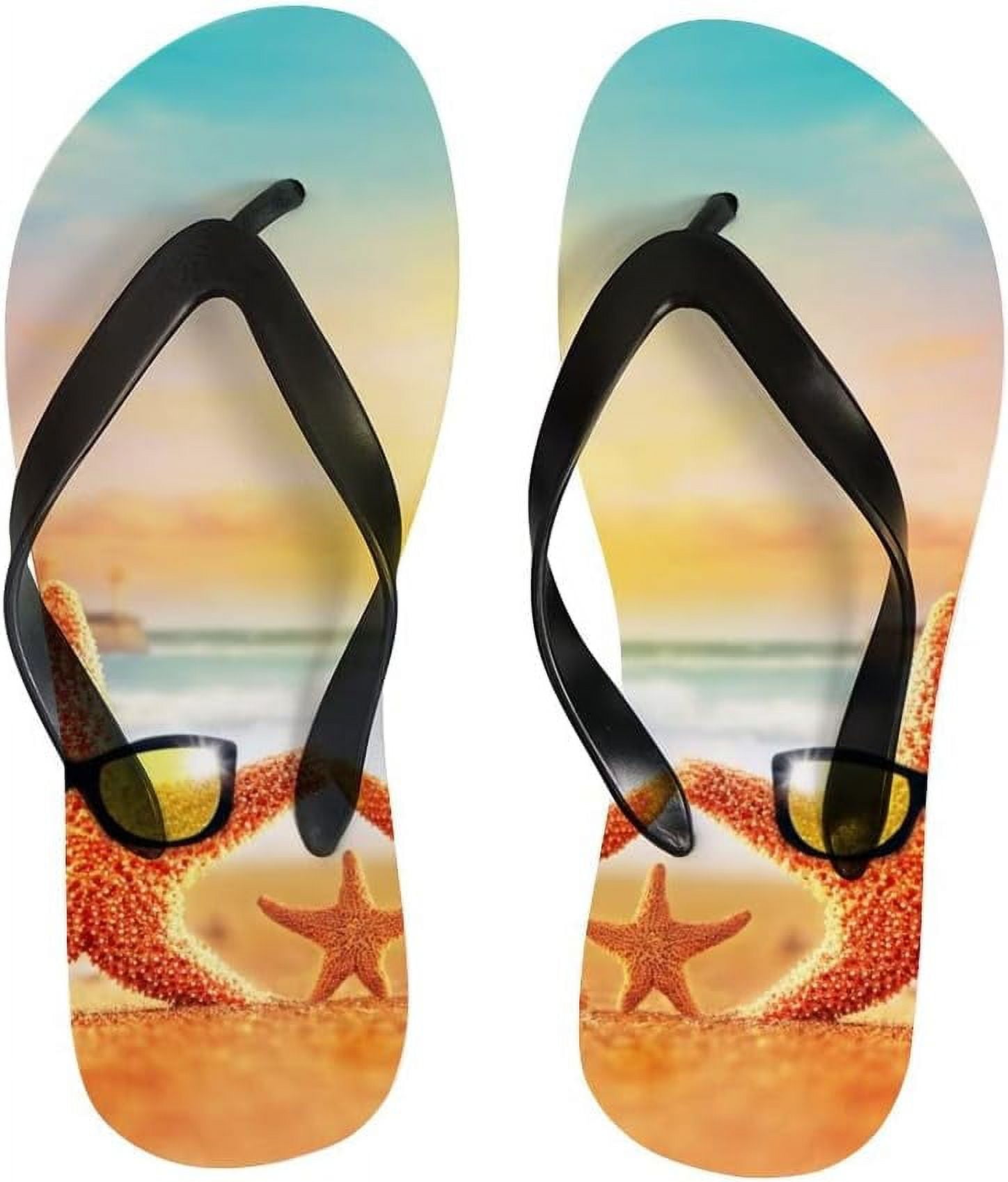 GZHJMY Women Flip Flops Slippers Hello Summer Beach Sea Starfish ...