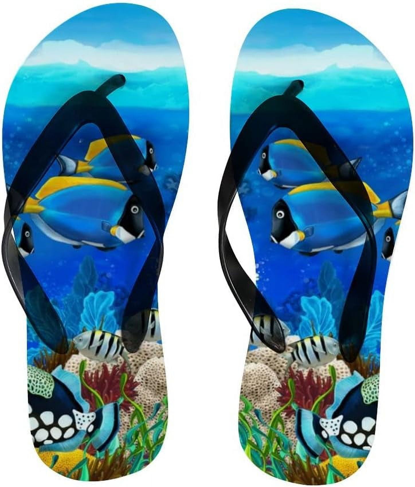 GZHJMY Women Flip Flops Slippers Ocean Sea Aquatic World Clown Fish ...