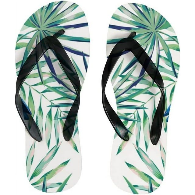 GZHJMY Women Flip Flops Slippers Parrot Birds Floral Tropical Leaves ...
