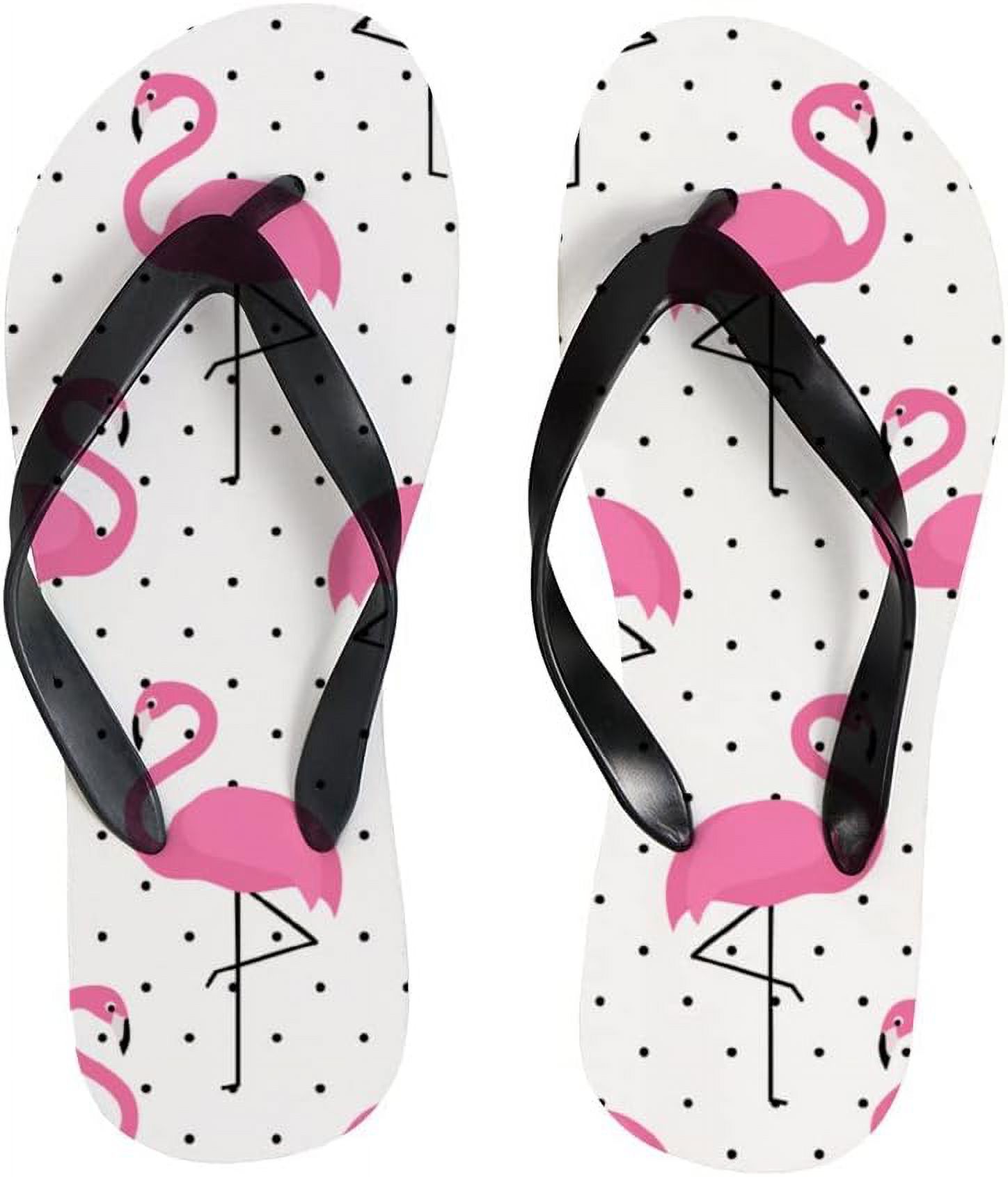 GZHJMY Women Flip Flops Slippers Polka Dots Flamingo Bird Animal ...