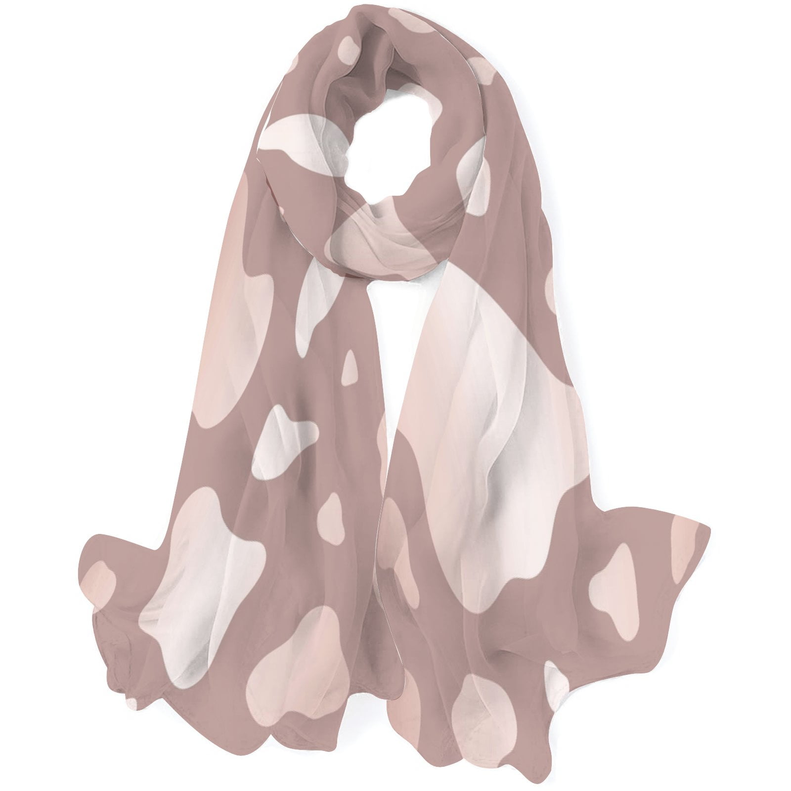 GZHJMY Women Girls Long Silk Scarf, Abstract Pink Cow Print Summer ...