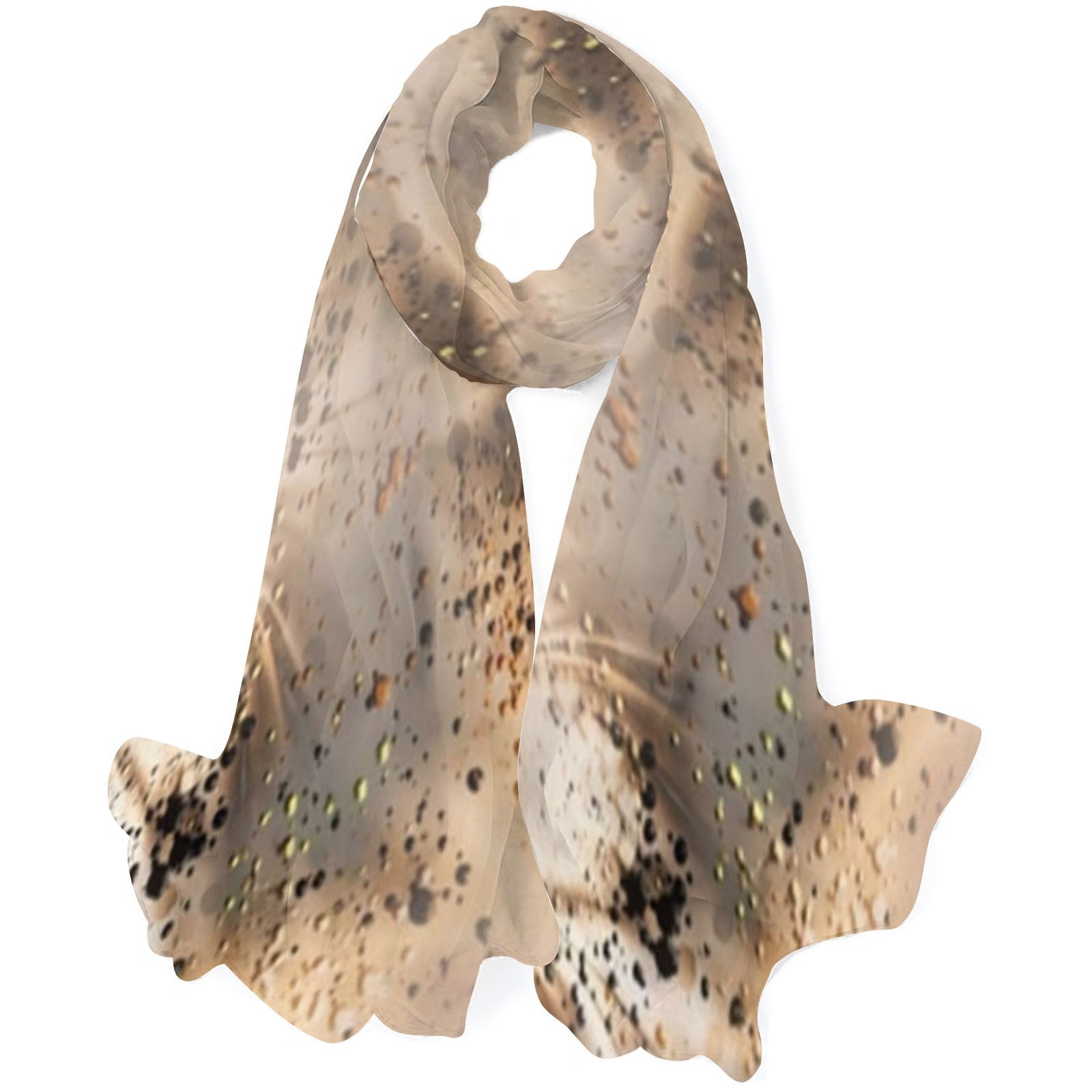 GZHJMY Women Girls Long Silk Scarf, Abstract Style Beach Leaves Summer ...