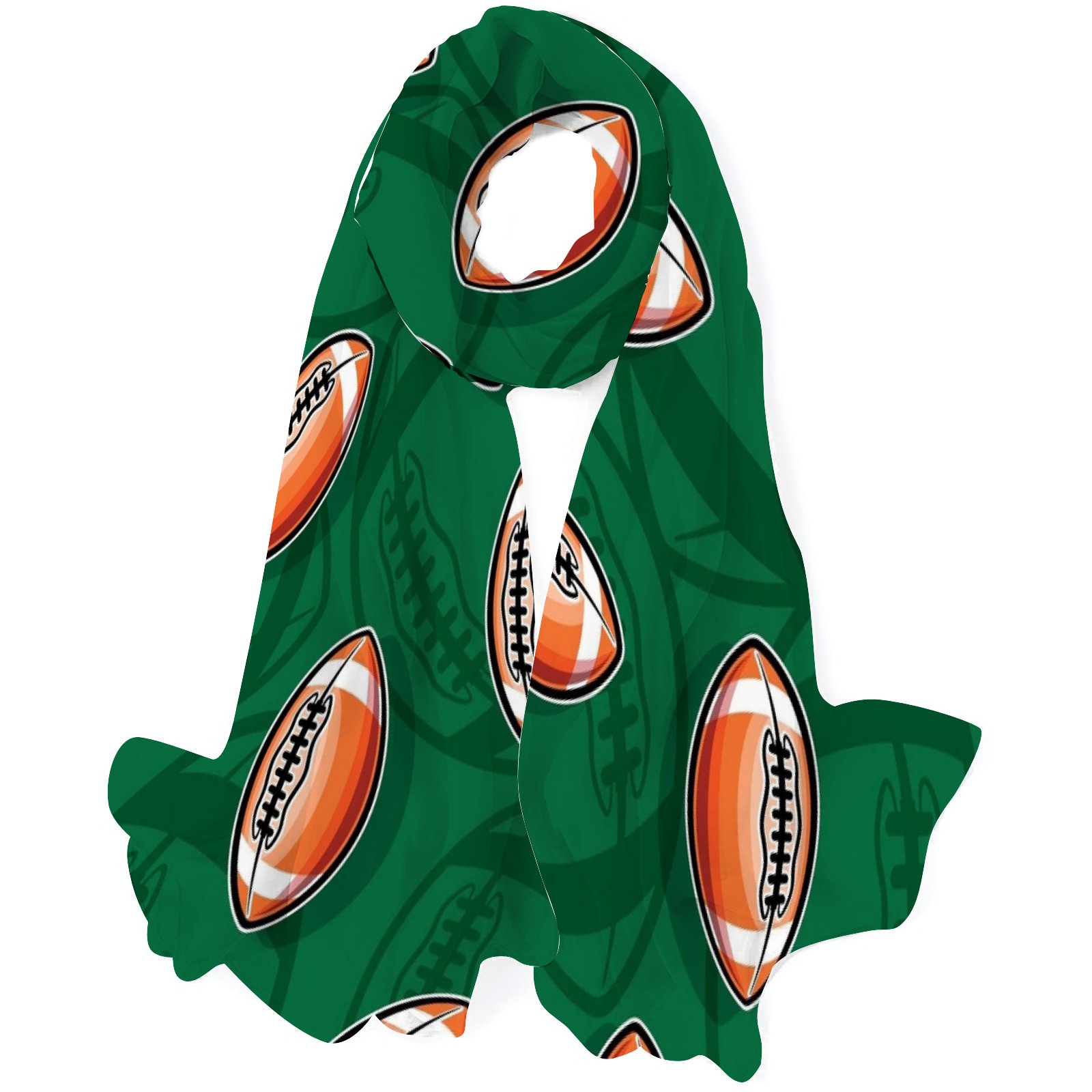 GZHJMY Women Girls Long Silk Scarf, American Football Balls Seamless ...