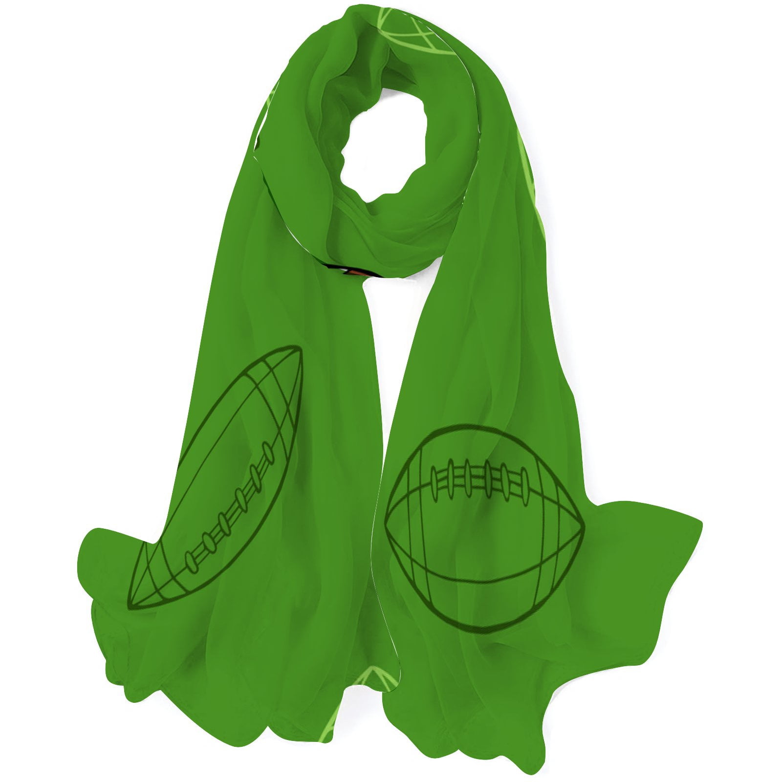 GZHJMY Women Girls Long Silk Scarf, American Football Sport Ball Summer ...