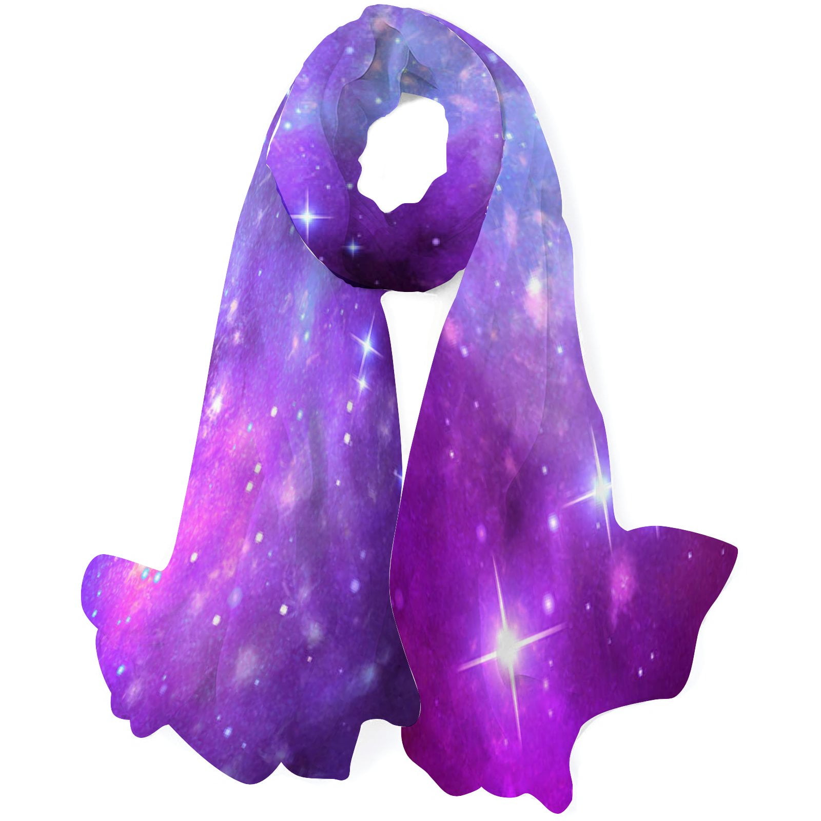 GZHJMY Women Girls Long Silk Scarf, Cosmic Artistic Colorful Galaxy ...