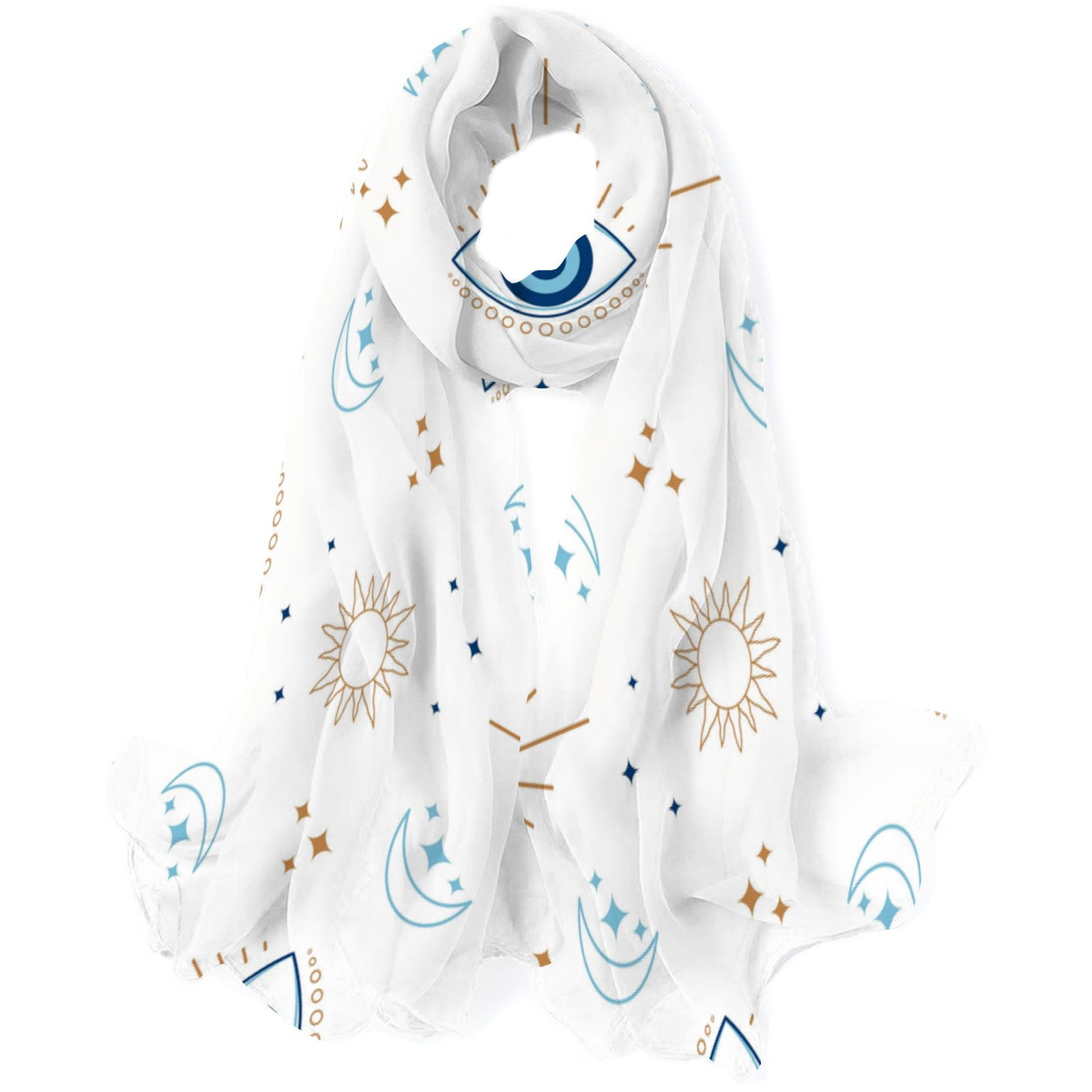 GZHJMY Women Girls Long Silk Scarf, Evil Eye Magic Witchcraft Occult ...