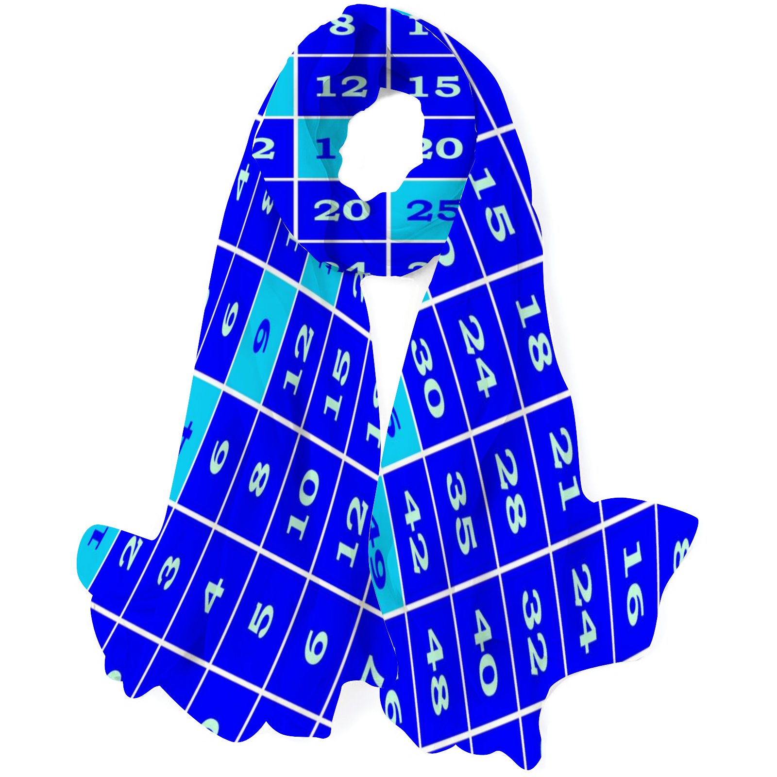 GZHJMY Women Girls Long Silk Scarf, Math Related Blue Background Summer ...