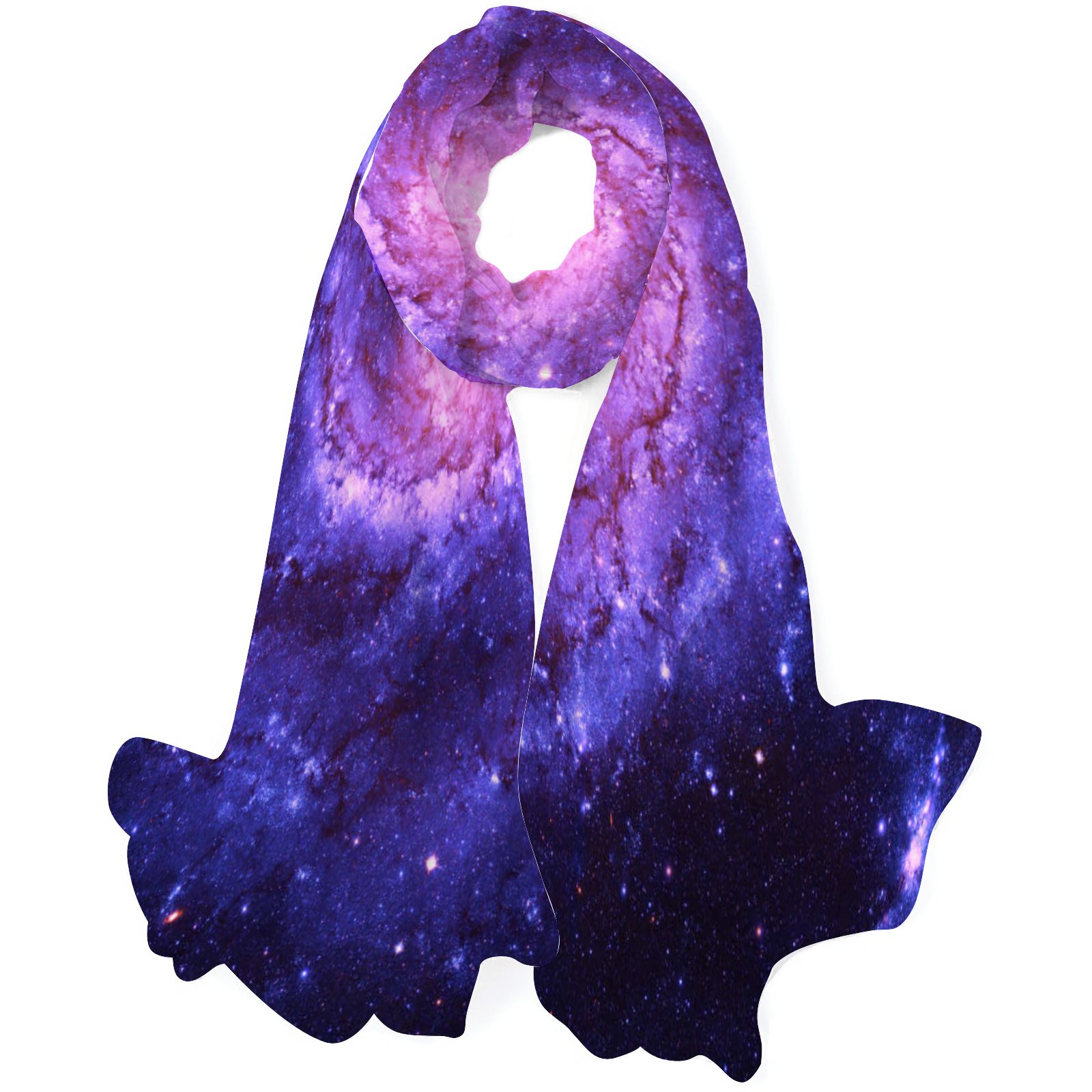 GZHJMY Women Girls Long Silk Scarf, Spiral Galaxy Summer Lightweight ...