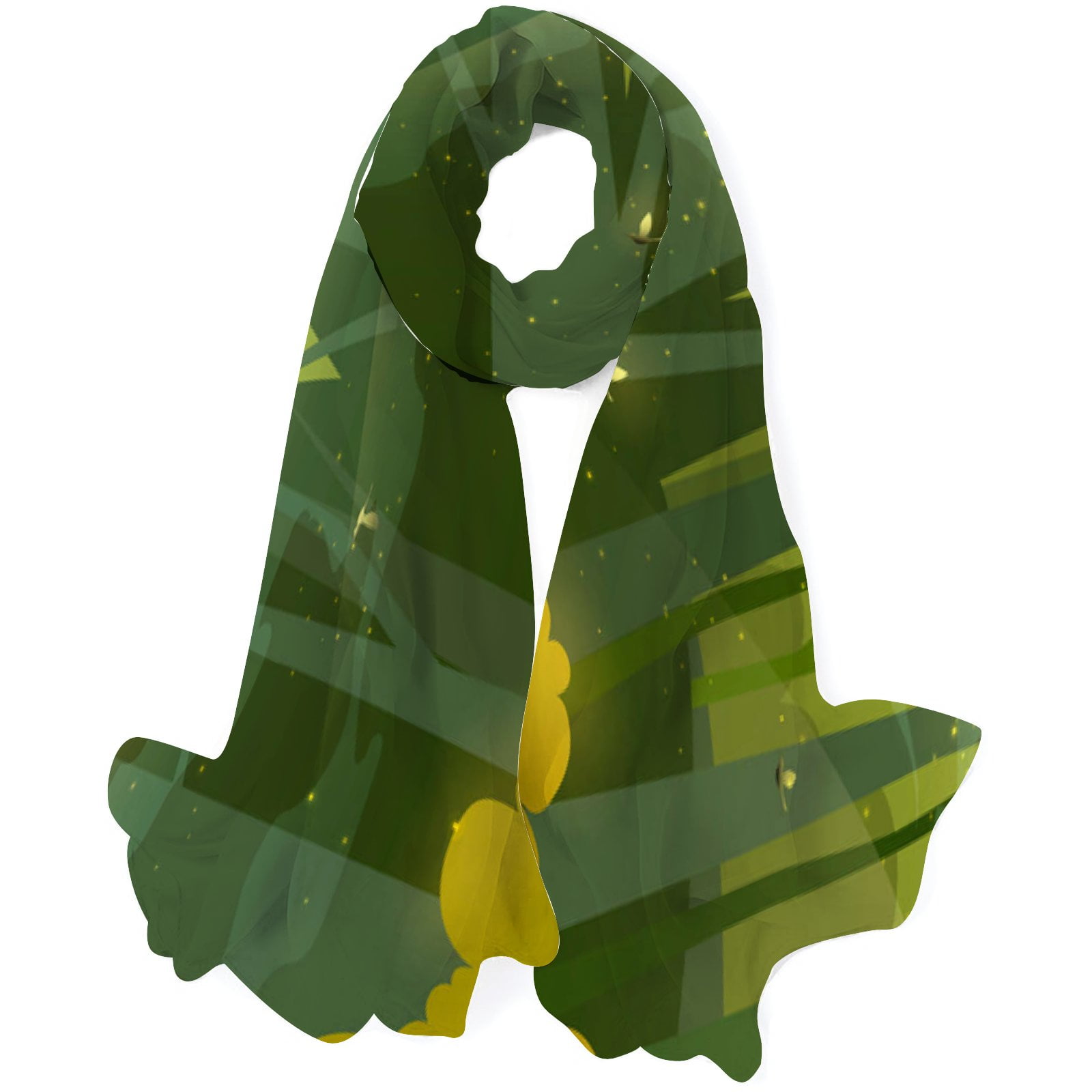 GZHJMY Women Girls Long Silk Scarf, Sunny Forest Background Summer ...