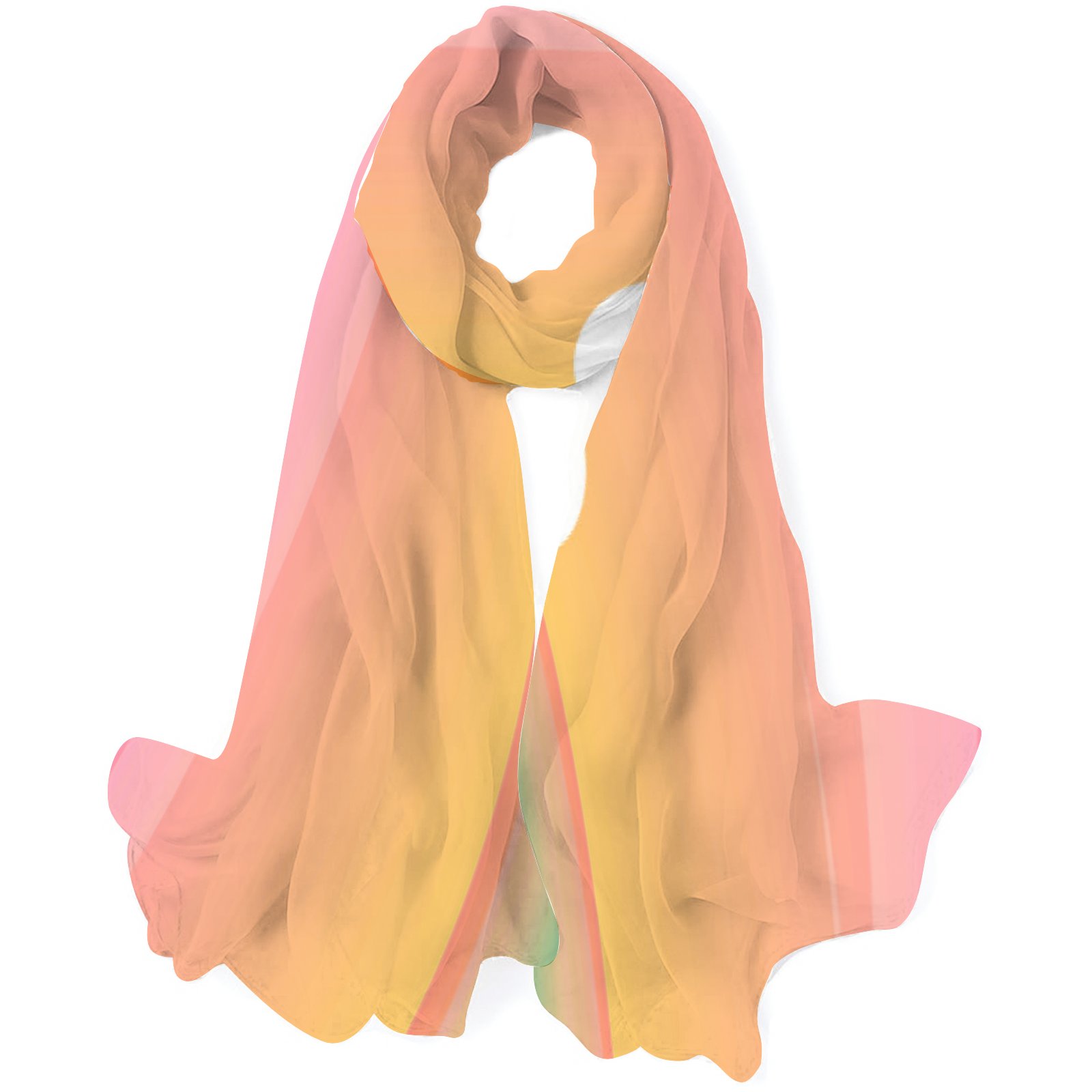 GZHJMY Women Girls Long Silk Scarf, Sunset Tropical Beach Illustration ...