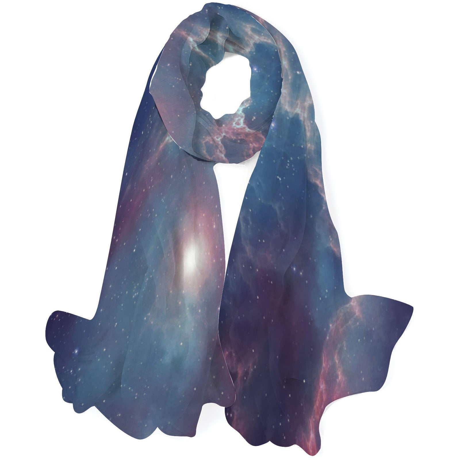GZHJMY Women Girls Long Silk Scarf, Universe Filled with Stars Nebula ...