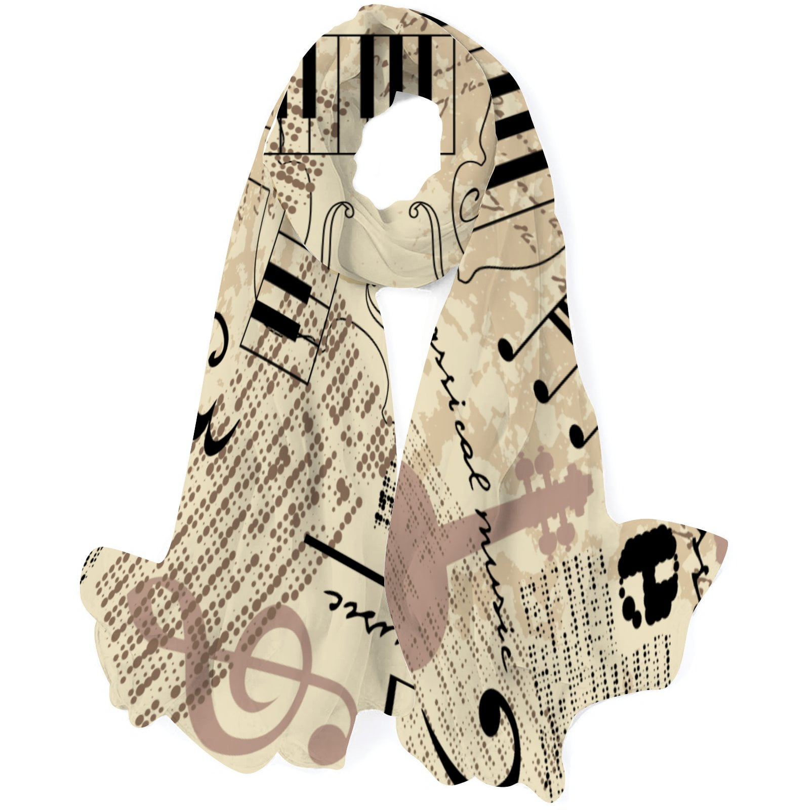 GZHJMY Women Girls Long Silk Scarf, Vintage Music Poster Summer ...