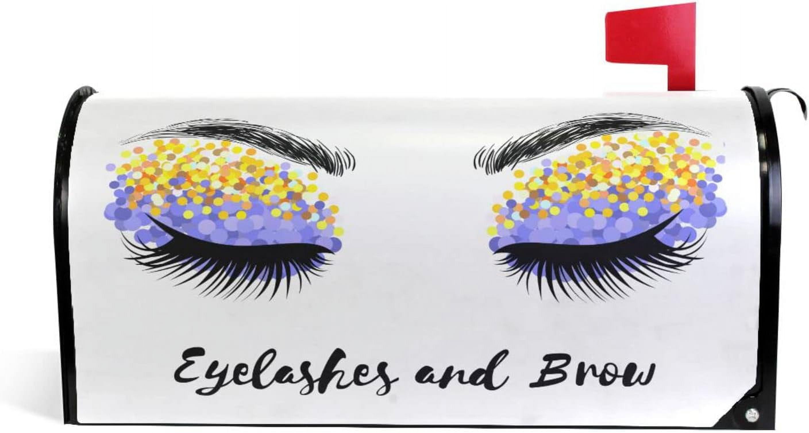 GZHJMY Women Glitter Eyes Eyelashes Magnetic Mailbox Cover Large Size ...