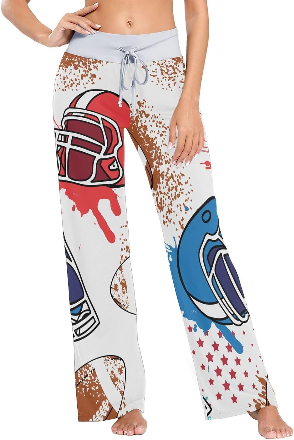 GZHJMY Women's Pajama Pants American Football Pattern Comfy Stretch ...