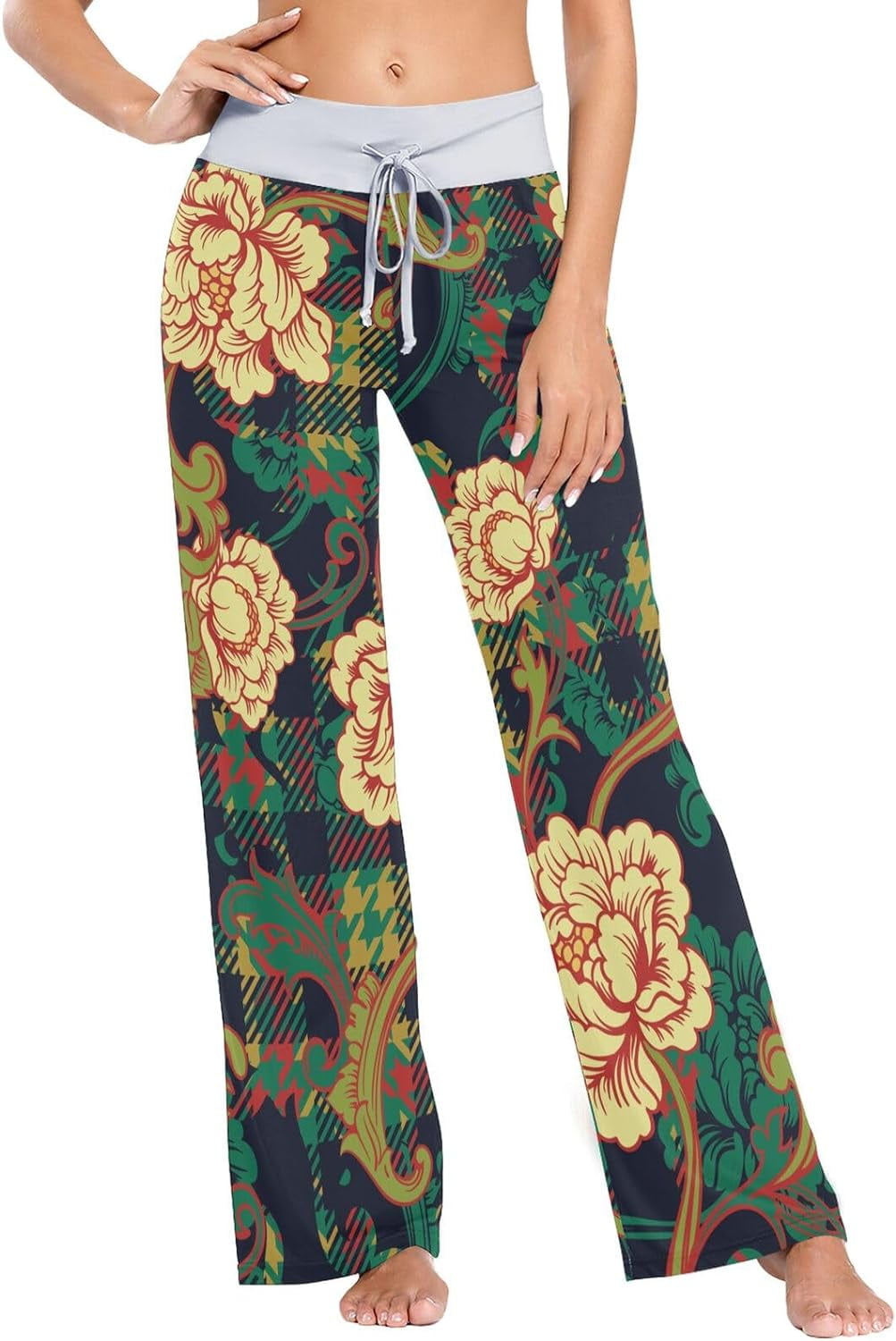 GZHJMY Women's Pajama Pants Baroque Ornament Design Comfy Stretch ...