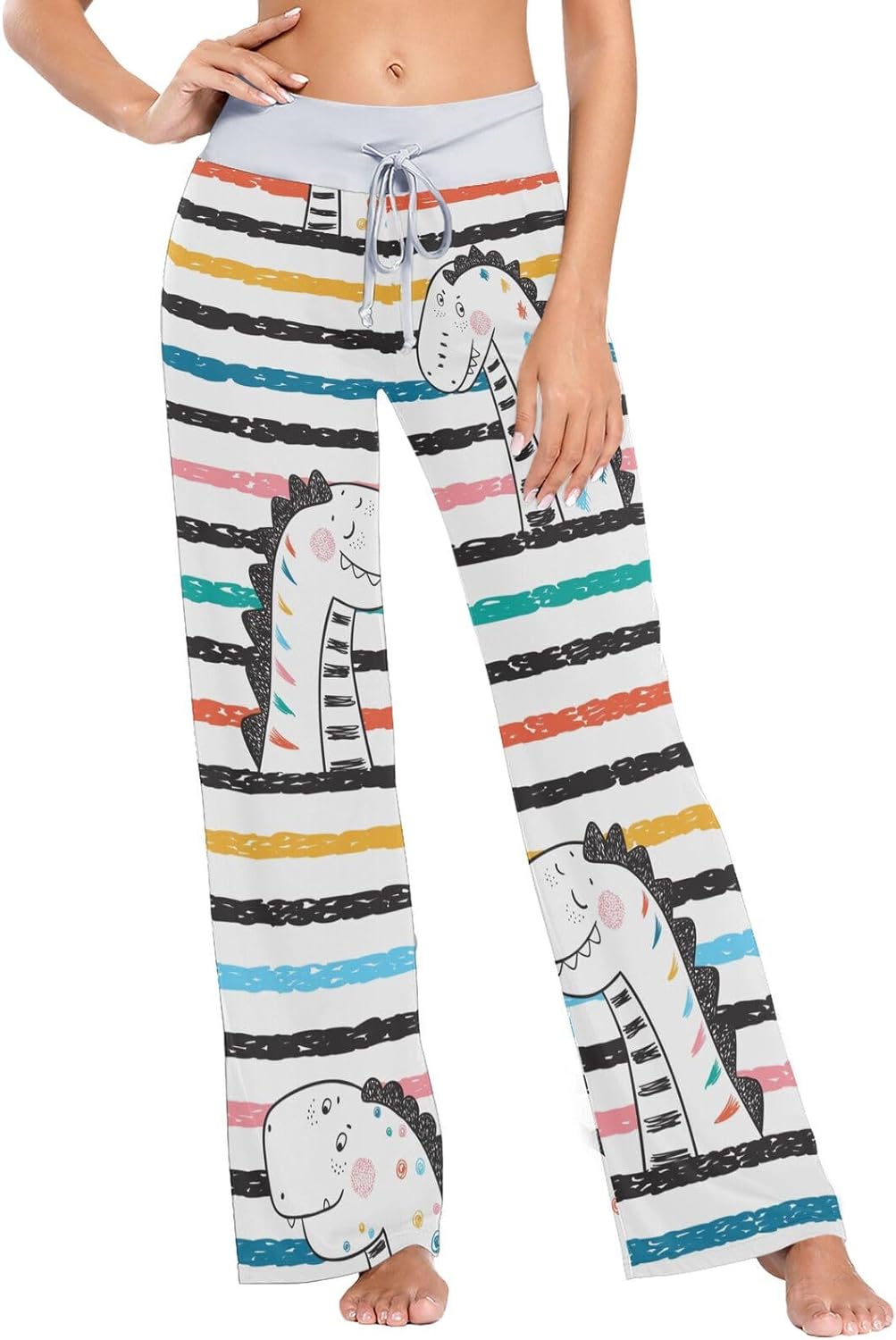 GZHJMY Women's Pajama Pants Cartoon Cute Dinosaurs Comfy Stretch ...