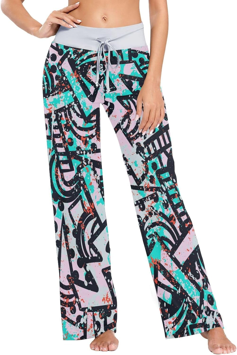 GZHJMY Women's Pajama Pants Grunge Graffiti Pattern Comfy Stretch ...