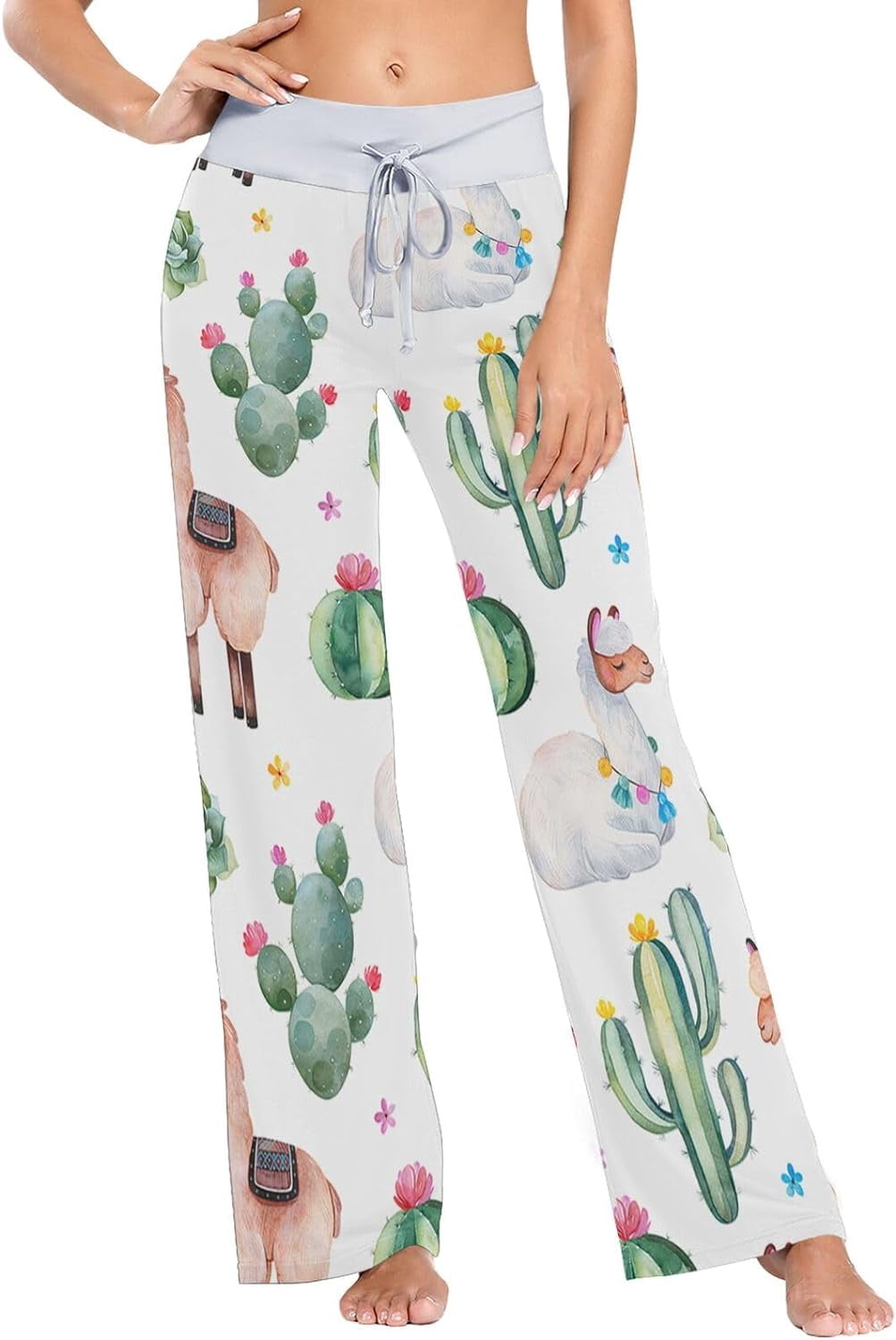 GZHJMY Women's Pajama Pants Llama Cactus Comfy Stretch Sleepwear ...