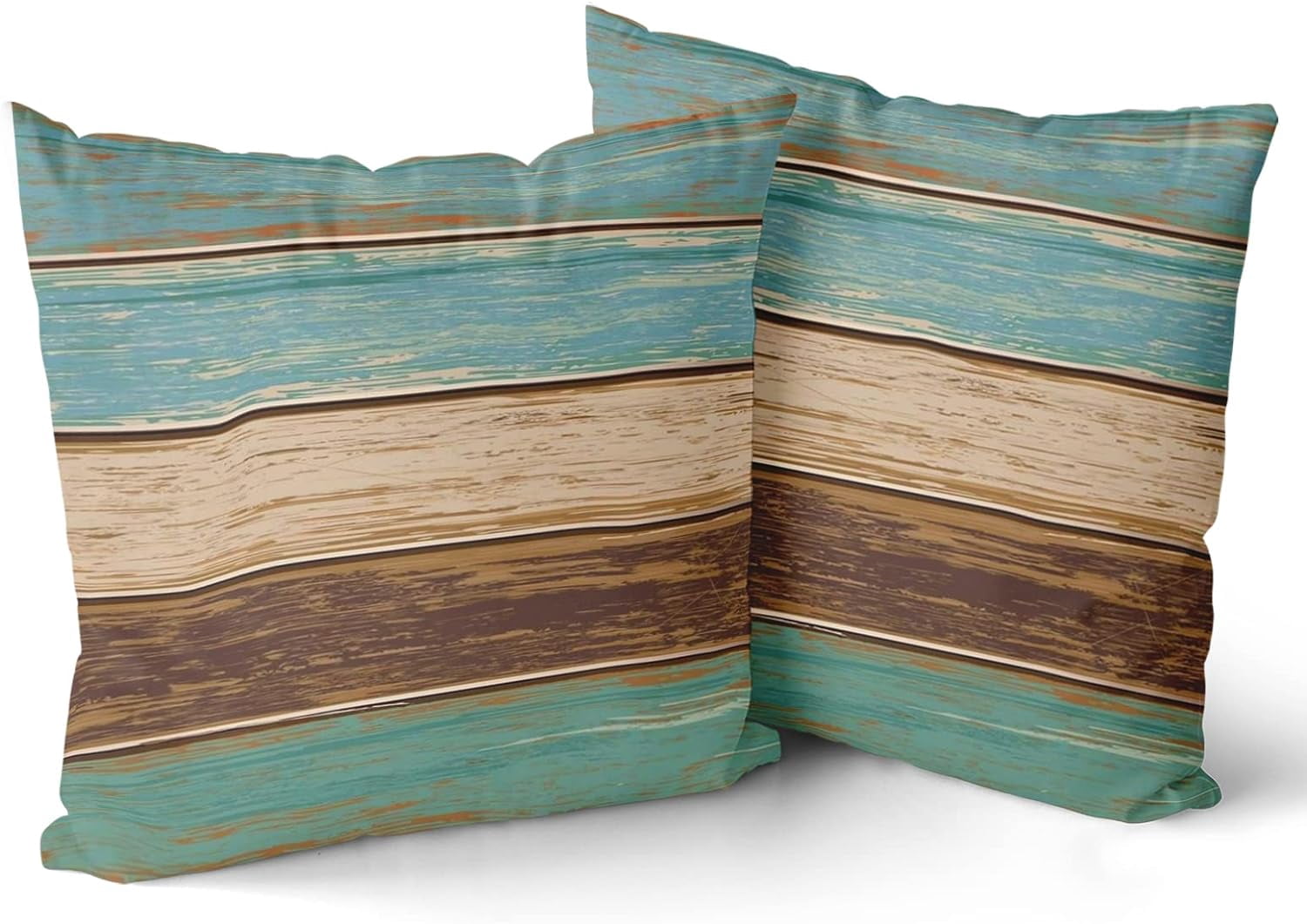 GZHJMY Wood Throw Pillow Cover Retro Rustic Barn Teal Green Brown ...