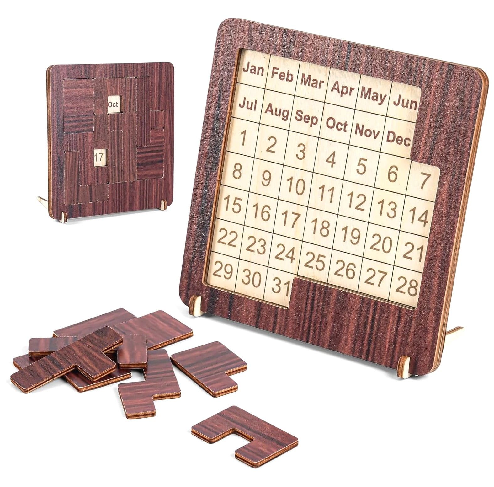GZHJMY Wooden Calendar Daily Calendar 365 Day Interactive Date Tracker ...