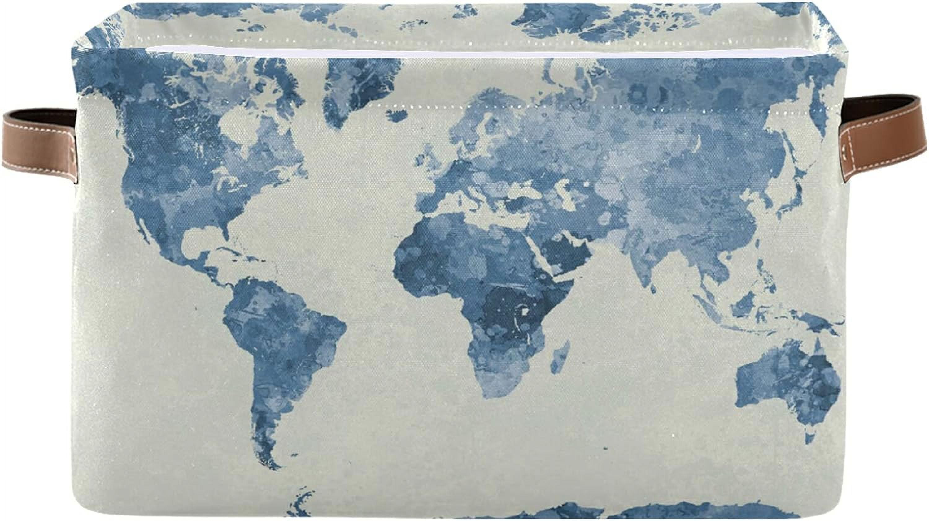 GZHJMY World Map Storage Bin for Toy Storage Basket Dirty Clothes ...